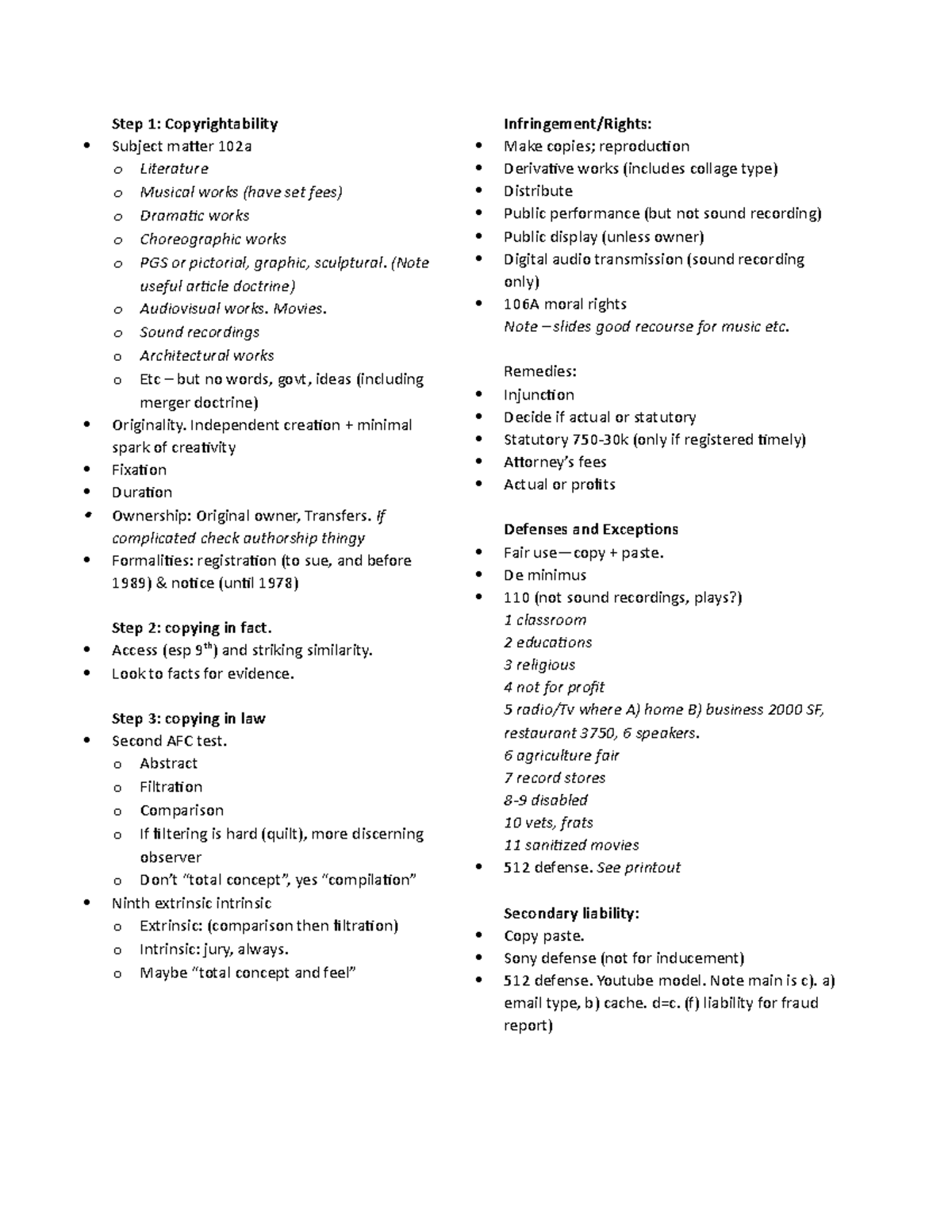 Copyright Checklist for Essays Questions - Step 1: Copyrightability ...