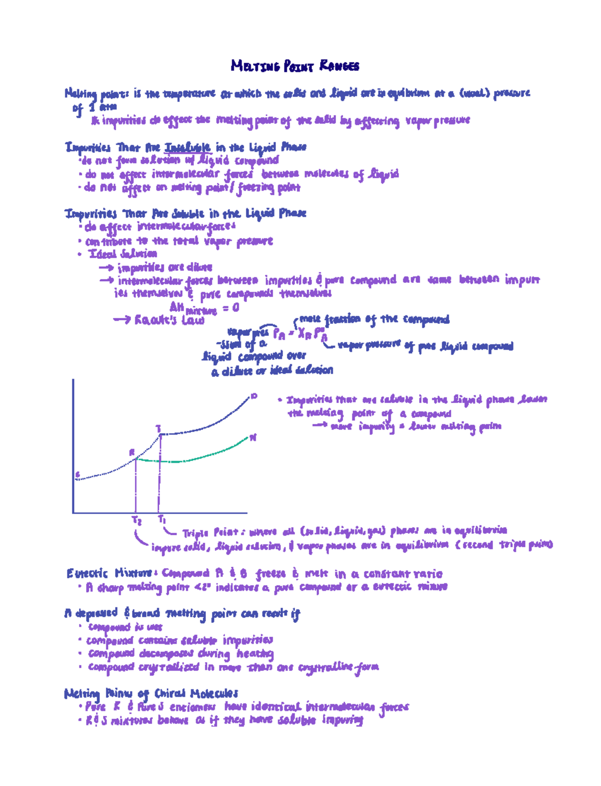 Melting Point Range Reading Notes - MELTINGPOINT RANGES Melting point ...