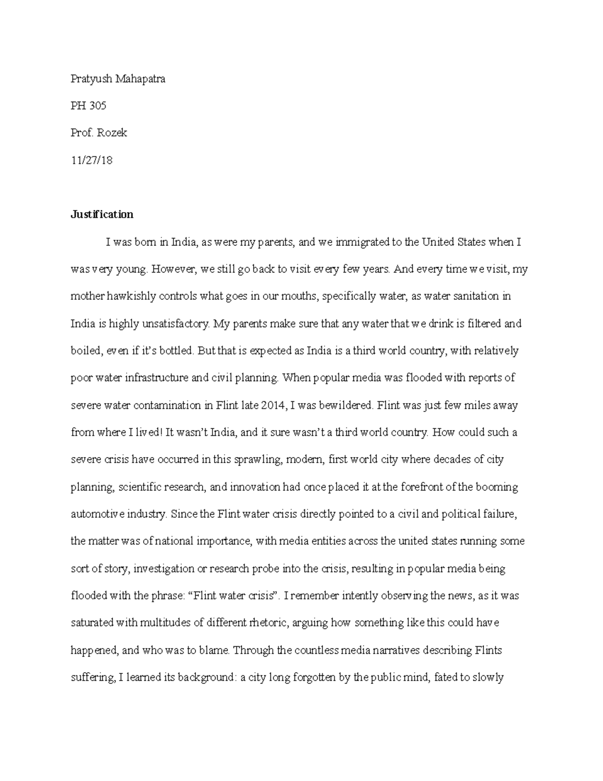 Mahapatra WR 2 - Essay submission about public health population issues ...