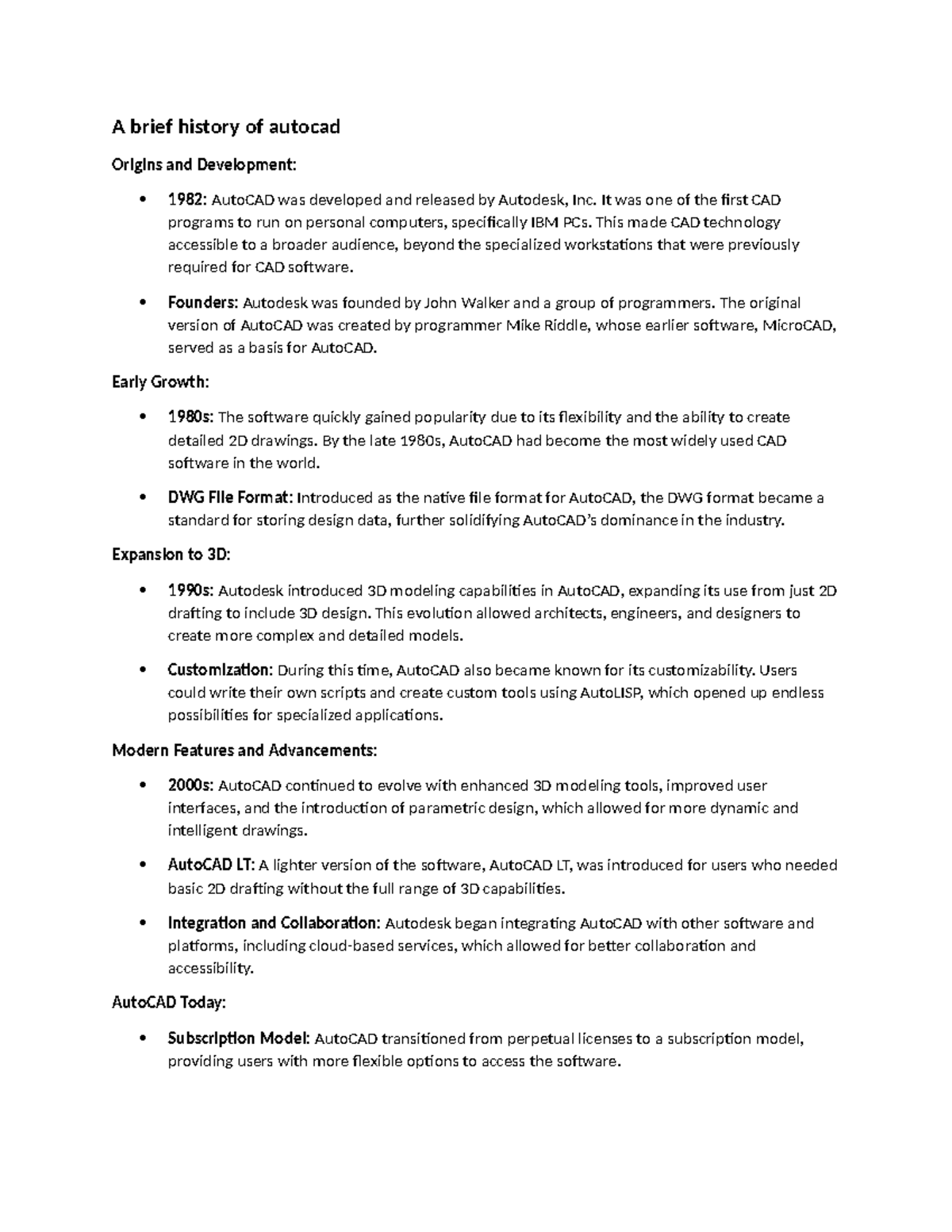 A brief history of autocad - A brief history of autocad Origins and ...