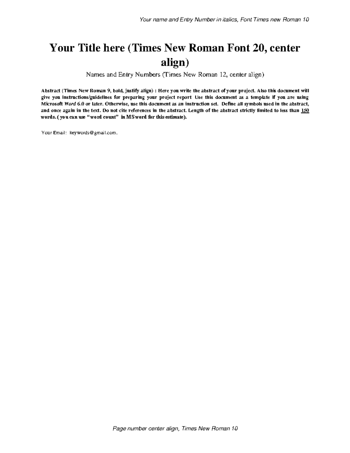 Report Style Guide-PYL102 - Your Title here (Times New Roman Font 20 ...