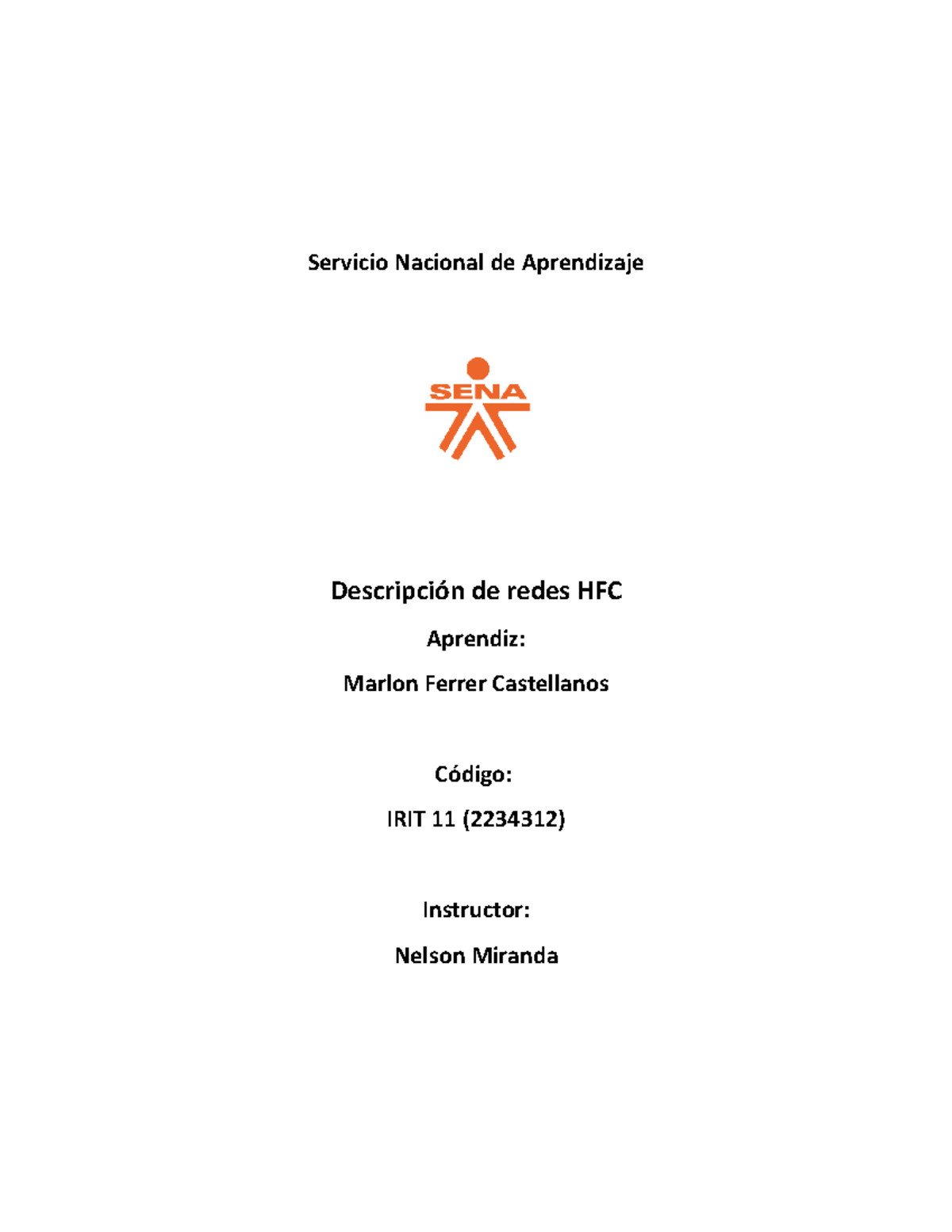 Actividad 4 HCF - hhhkk - Servicio Nacional de Aprendizaje Descripción ...