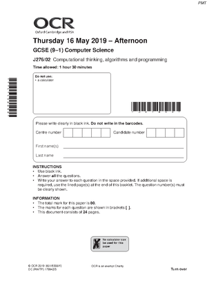 1BS0 01 que 20230519 - ffffff - Centre Number Candidate Number ...