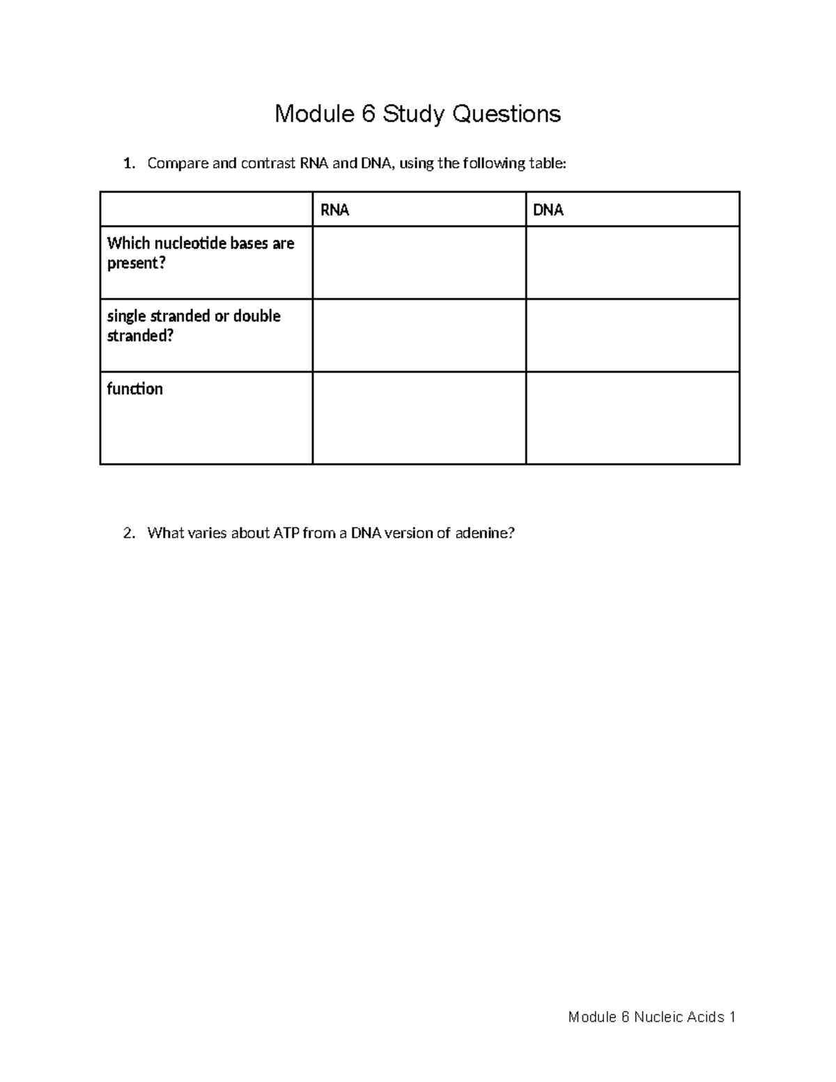 Bio- module 6 study questions - C-190 - Module 6 Study Questions 1 ...