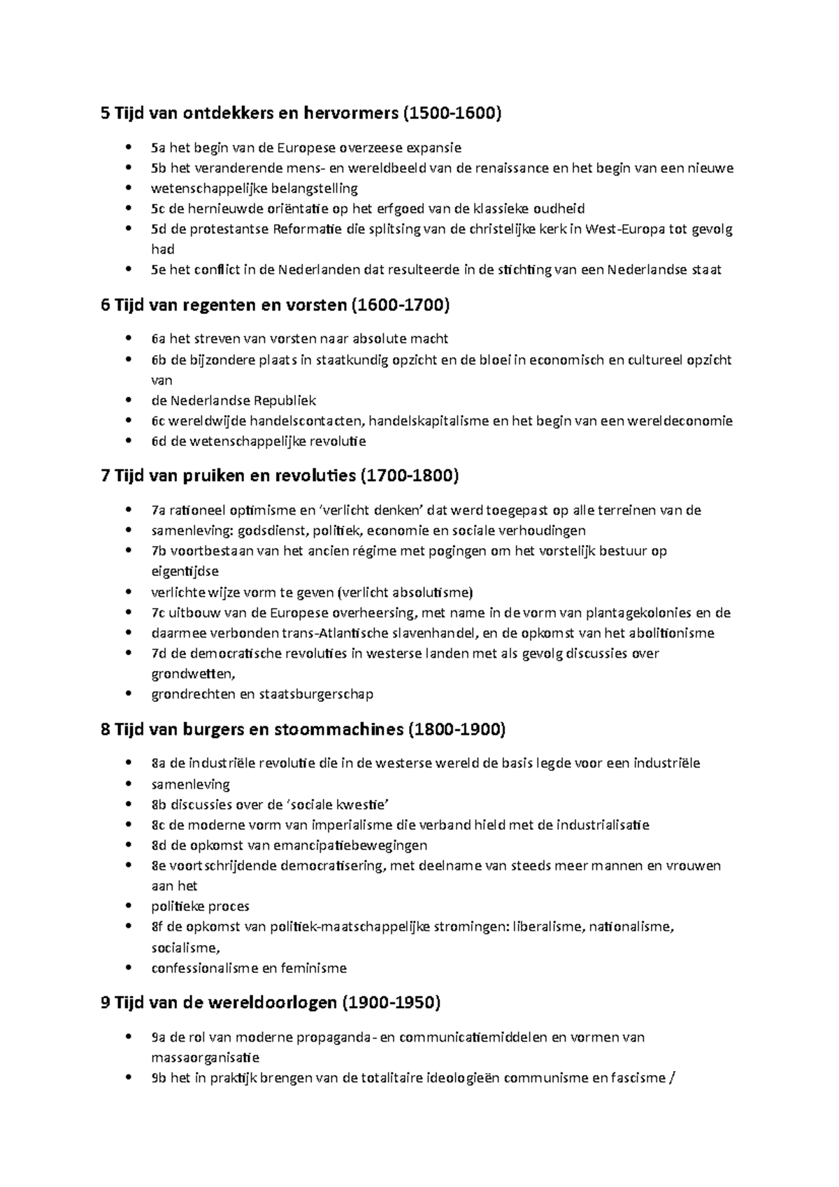 Kenmerkende aspecten t5 tm t10 - 5 Tijd van ontdekkers en hervormers ...