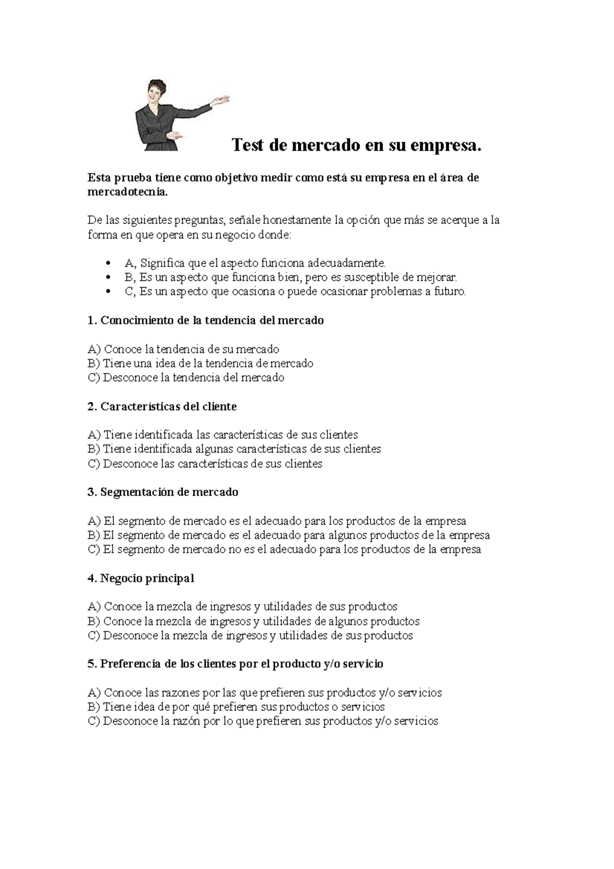 Ejemplo de encuesta para trabajo final - Test de mercado en su empresa ...