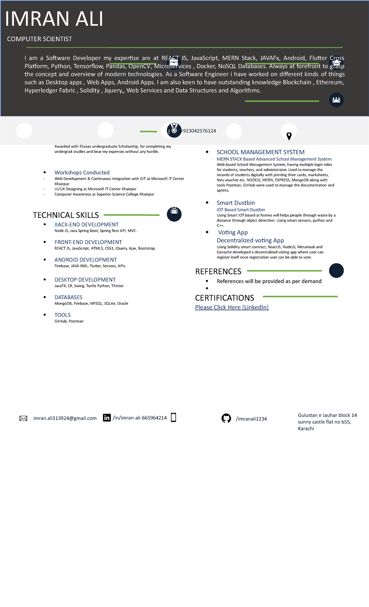 Imran Ali CV - this is Differnetial - ß WORK EXPERIENCE EDUCATION DEVLEOPER (MERN/JAVA ...