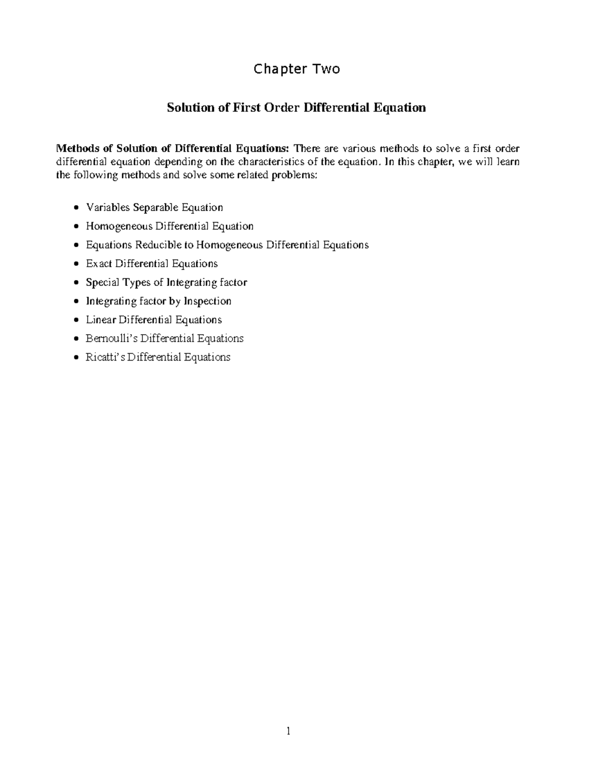 Chapter 2 - assignment for mat102 - Chapter Two Solution of First Order ...