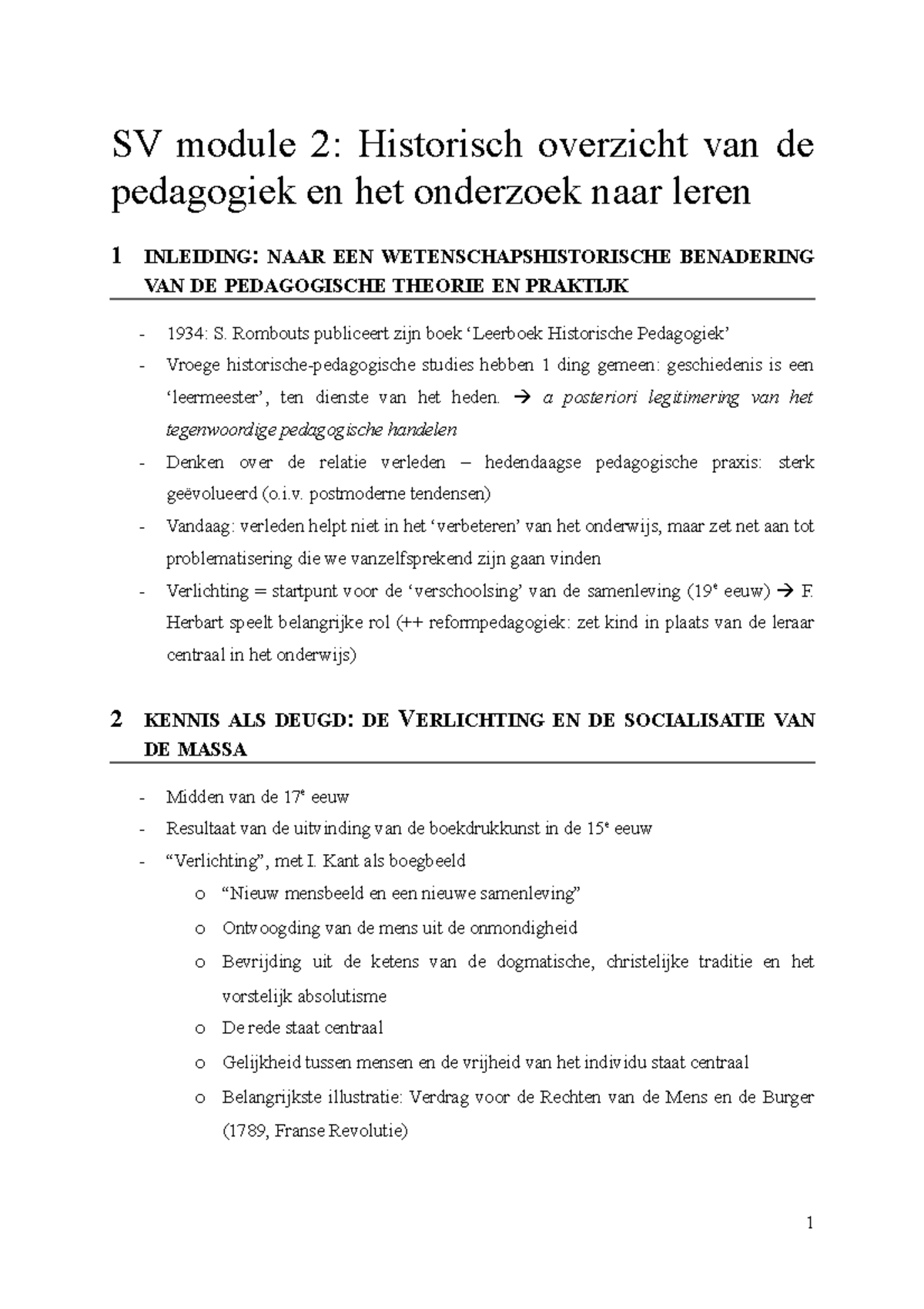 Samenvatting module 2 van het vak LIMBO deel 1 - SV module 2 ...