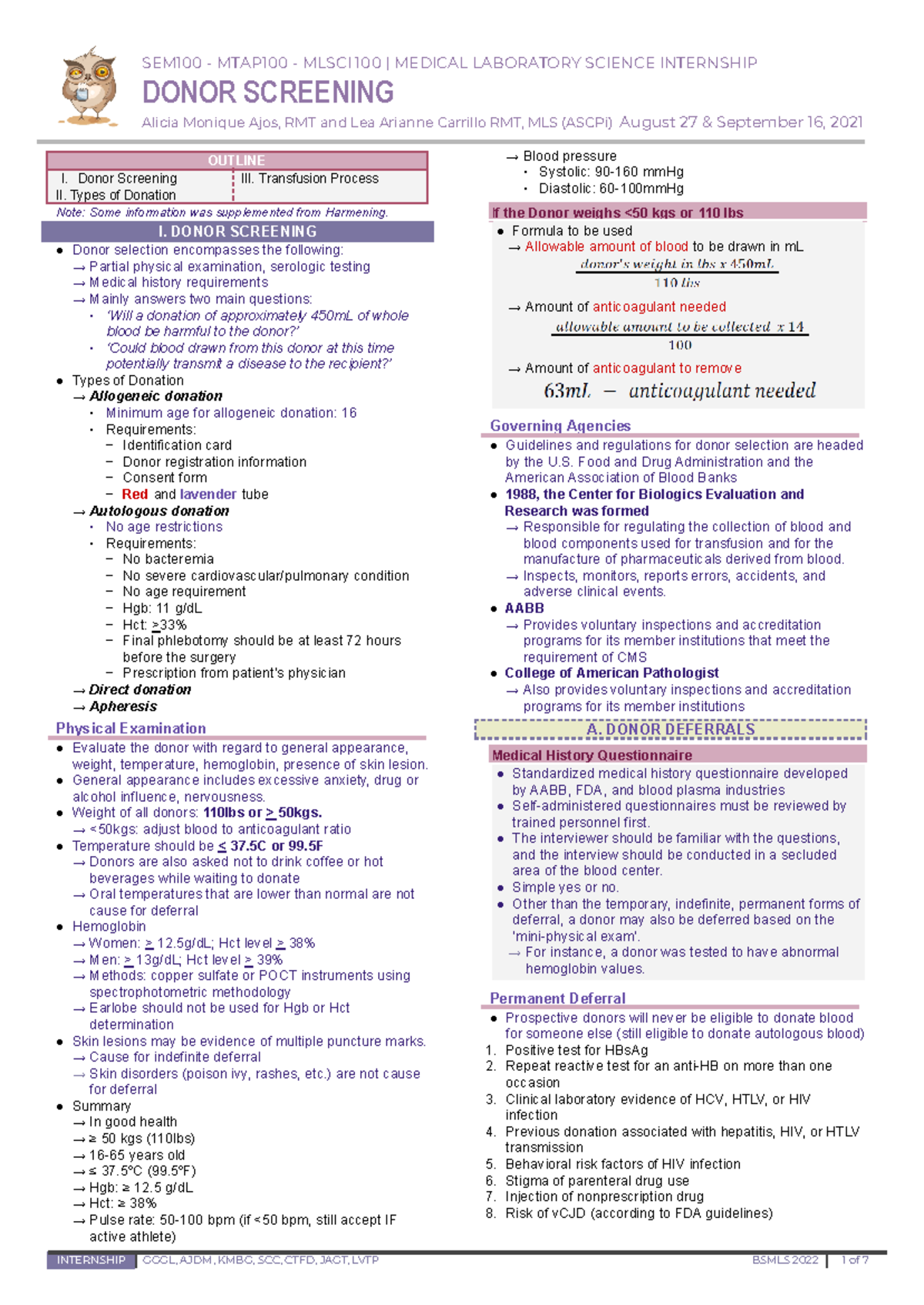 ISBB r- 6 - Donor Screening [ Supplemented] Version 2 - SEM100 ...