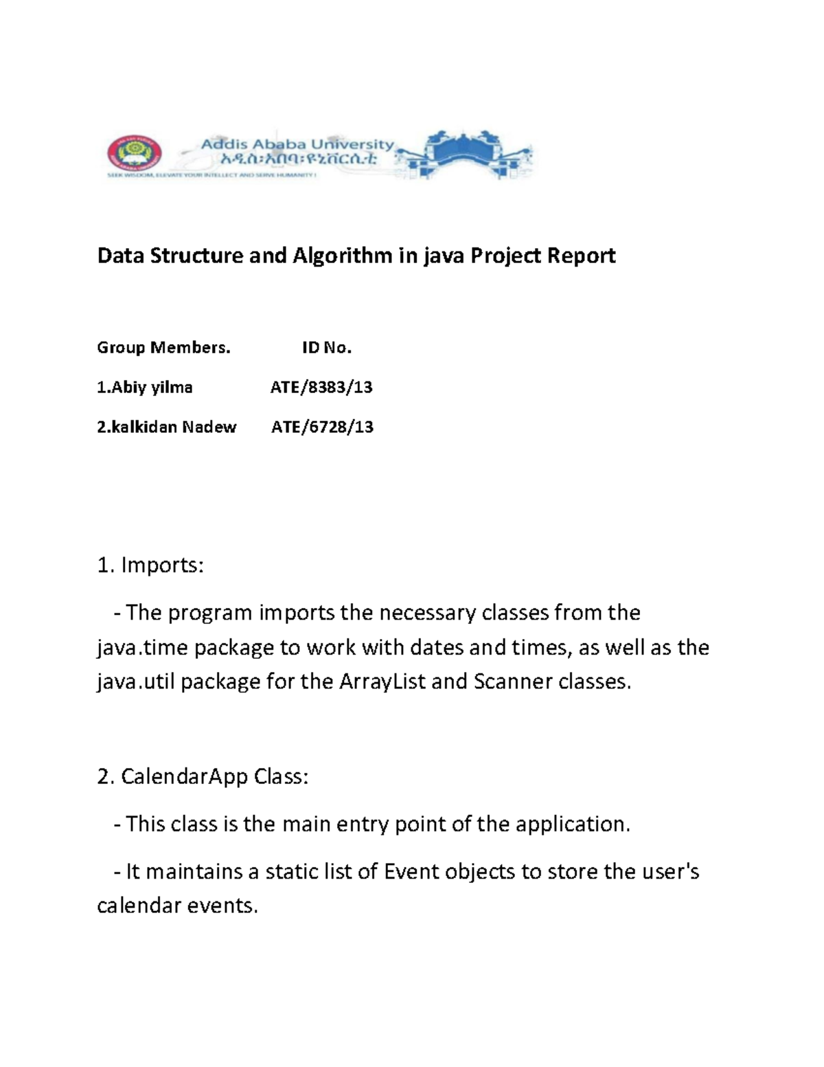 Data Structure - good practice material - Data Structure and Algorithm in java Project Report ...