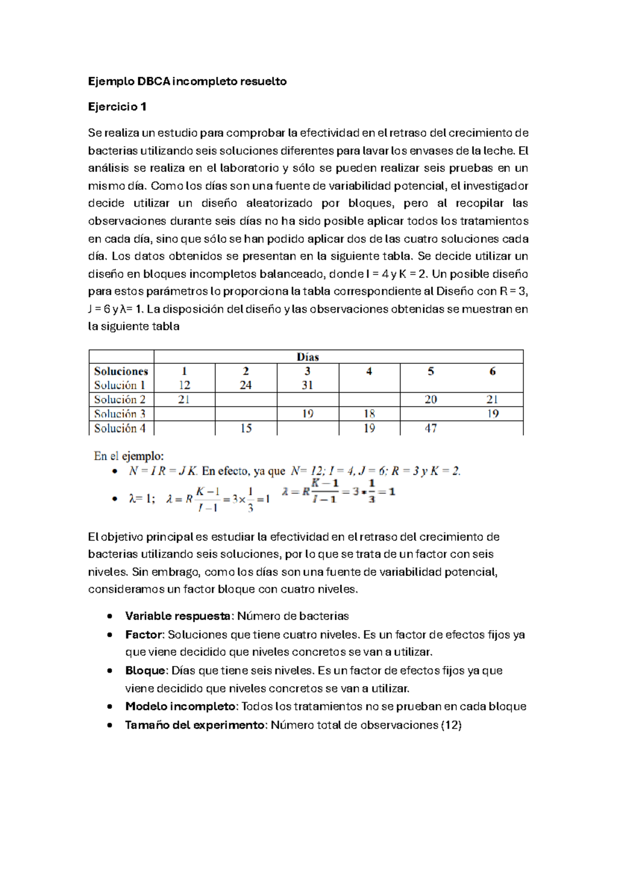 Ejemplo DBCA incompleto resuelto - Ejemplo DBCA incompleto resuelto Ejercicio 1 Se realiza un ...