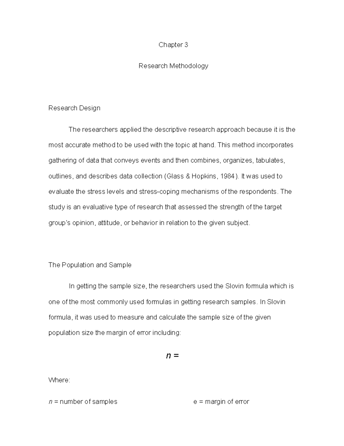 Chapter-3- Final - Chapter 3 Research Methodology Research Design The ...