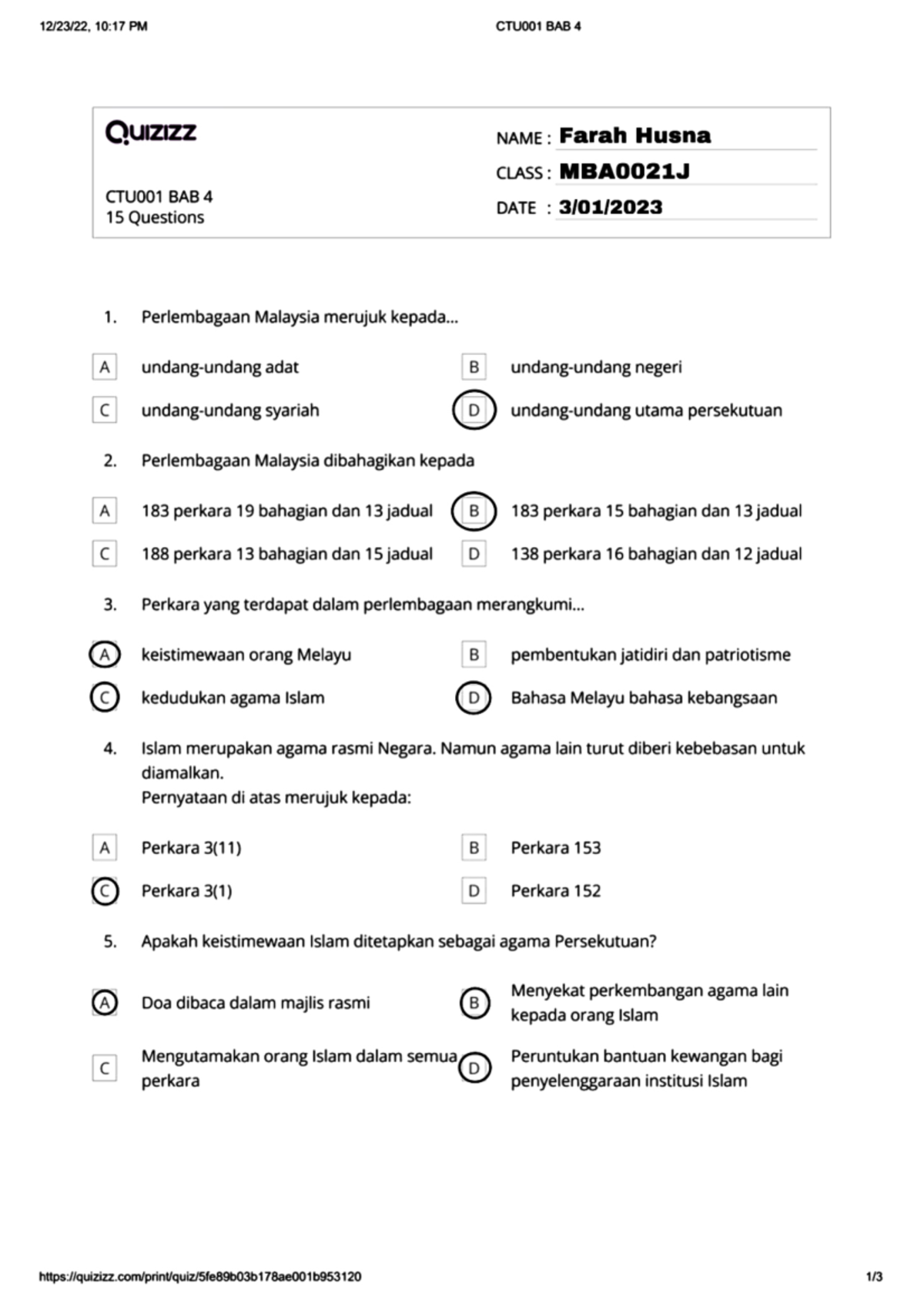 Latihan Ctu bab 4 - untuk ctu - Business studies - Studocu