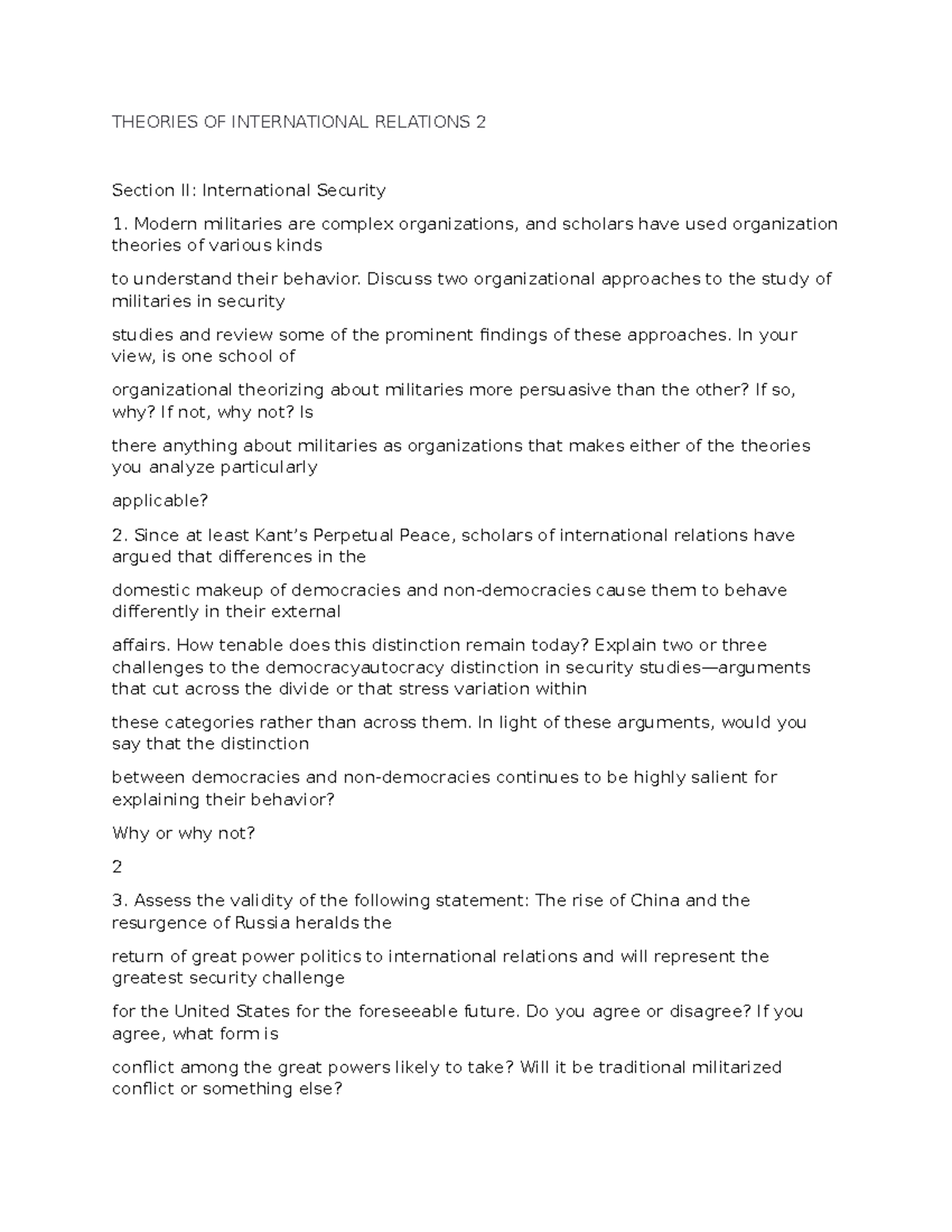 Theories OF International Relations 2 - THEORIES OF INTERNATIONAL ...