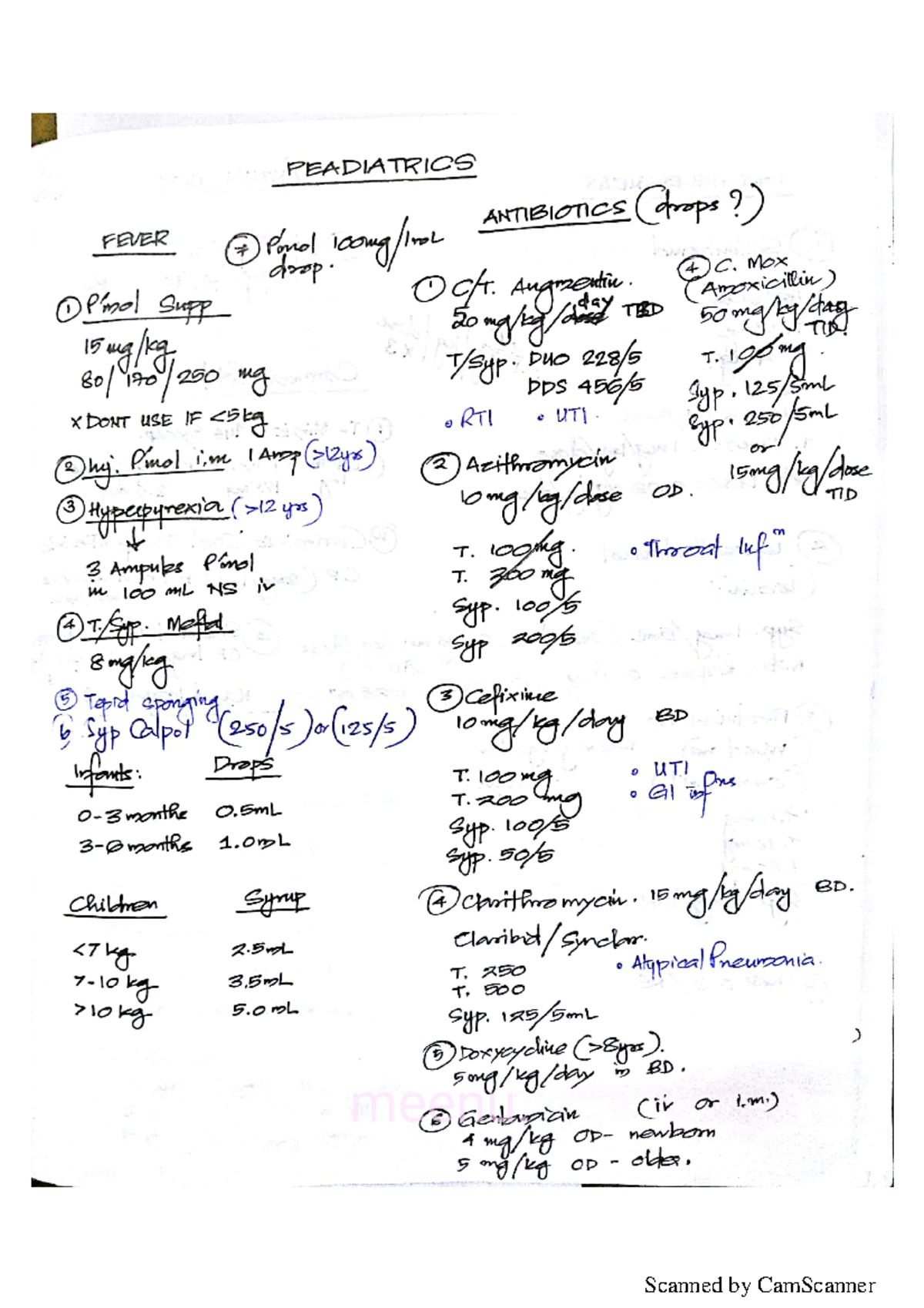 Paediatrics gp notes - Bachelor of medicine and bachelor of surgery ...