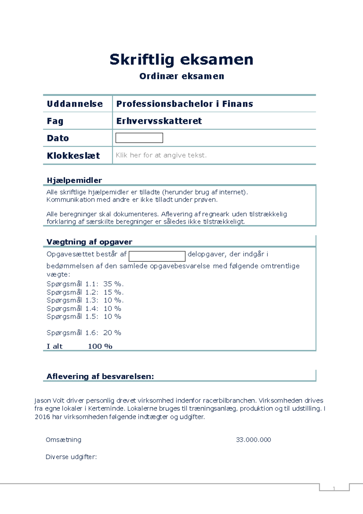 Eksamensopgave 2017 færdig - Skriftlig eksamen Ordinær eksamen ...