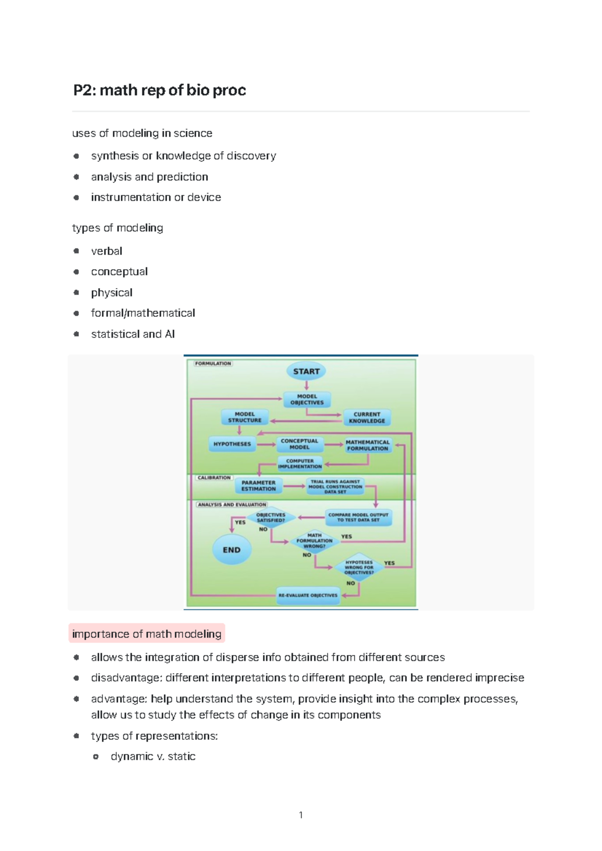 P2: math rep of bio proc - importance of math modeling, pharmokinetics ...