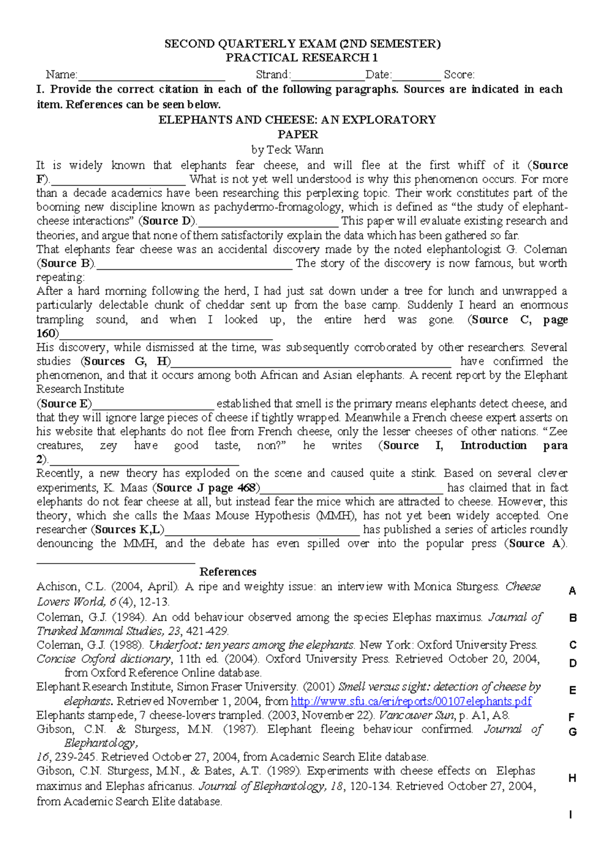 Second Quarterly EXAM - SECOND QUARTERLY EXAM (2ND SEMESTER) PRACTICAL ...