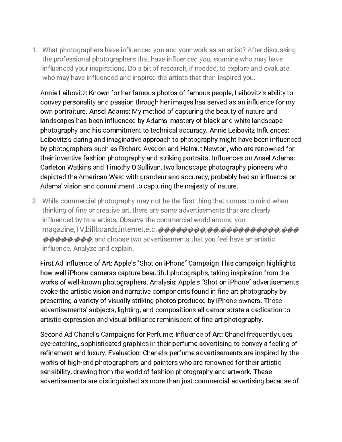 Unit 8 Critical Thinking Questions Sarah Roach - What photographers ...