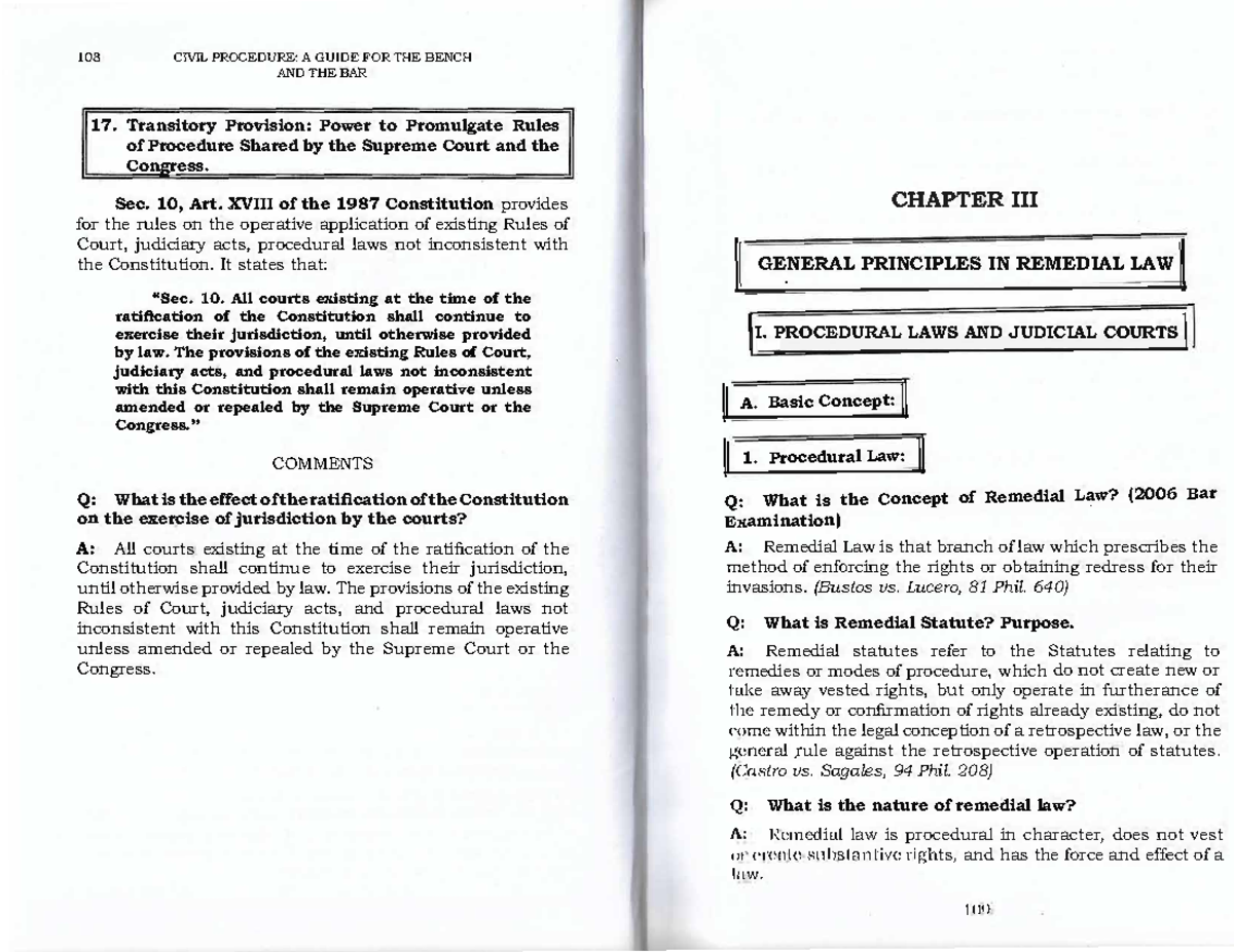 Combined-Scan-pdfs - Remedial - 108 CIVIL PROCEDURE: A GUIDE FOR THE ...