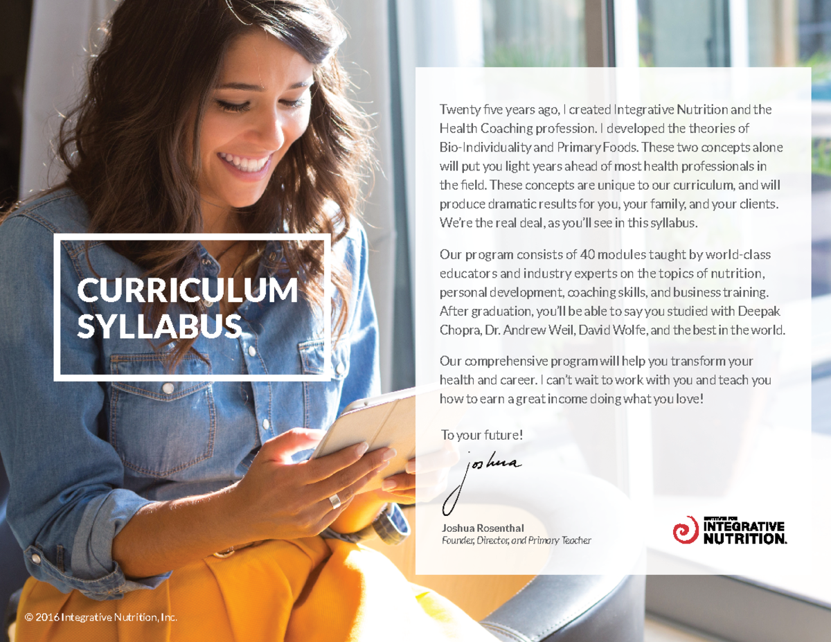 IIN Syllabus - CURRICULUM SYLLABUS © 2016 Integrative Nutrition, Inc ...