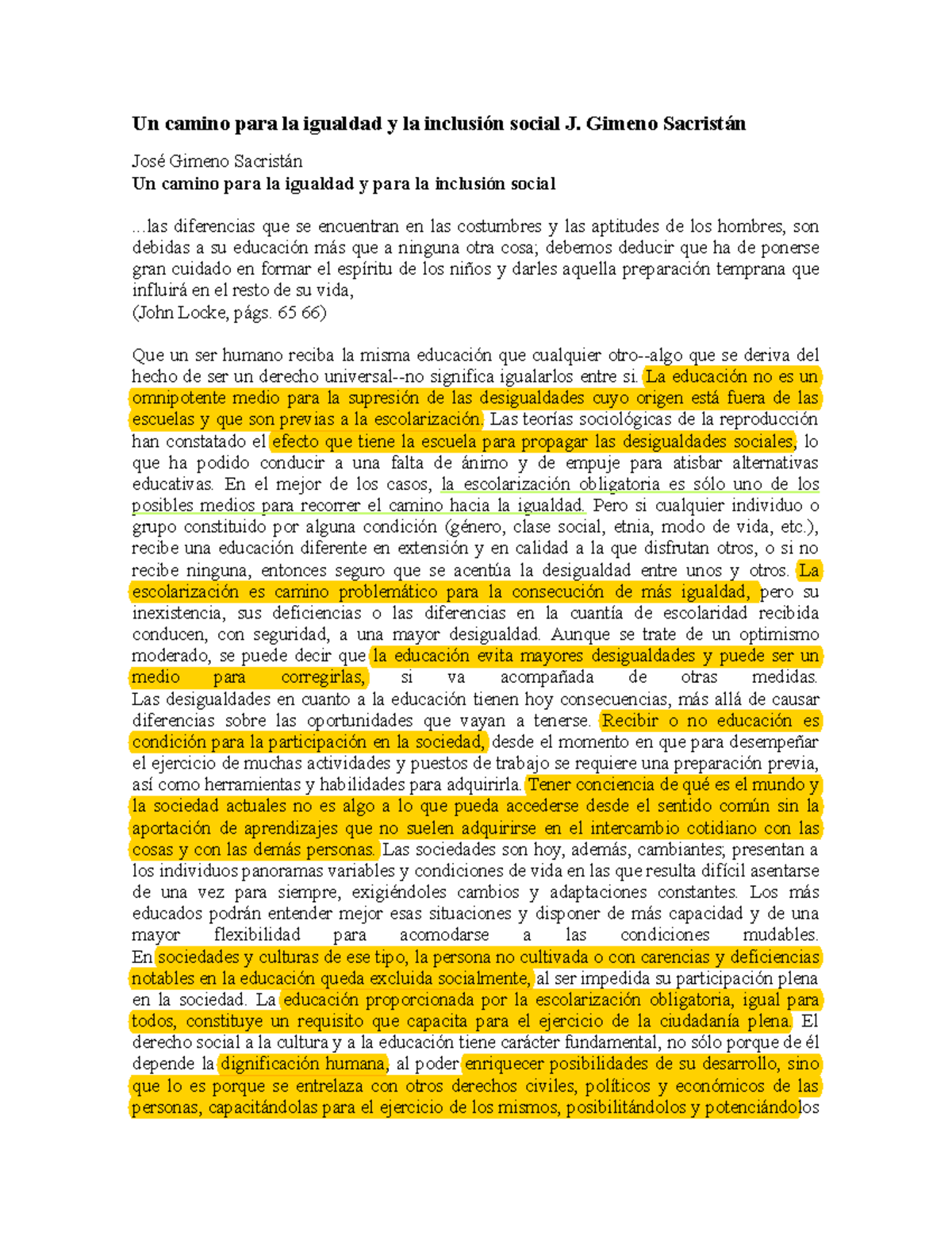 359374665 Jose Gimeno Sacristan Un Camino Para La Igualdad y La ...