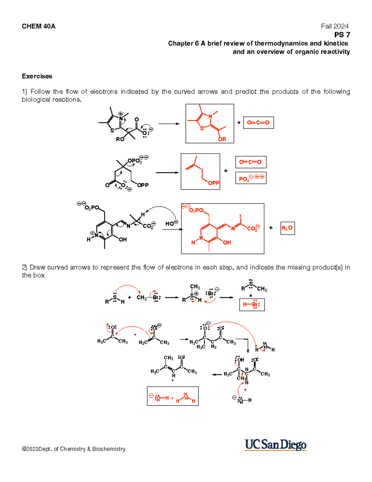 Problem st #7 keys - CHEM 40A Fall 2024 © 2023 Dept. of Chemistry ...