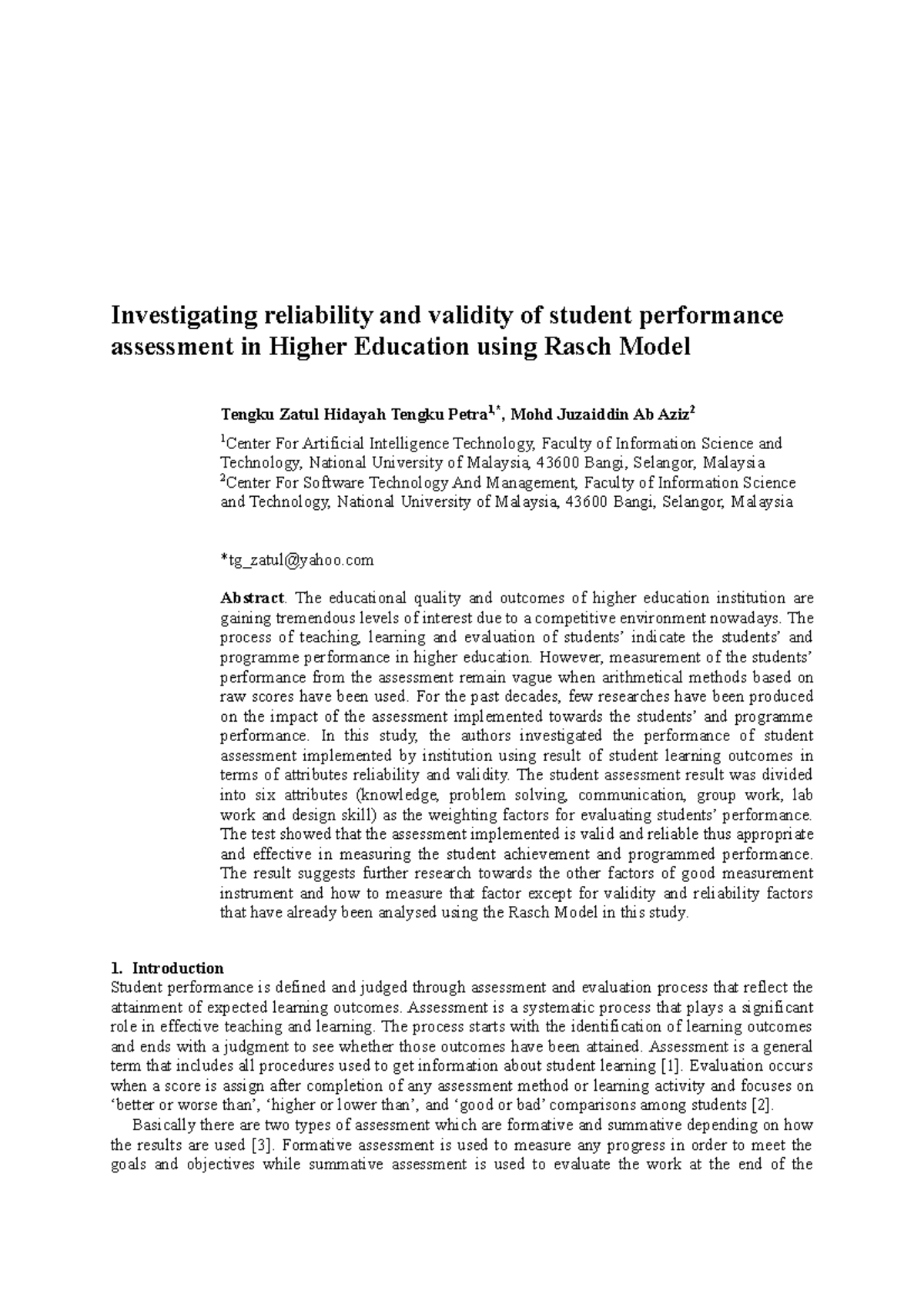 Icise-271119-Investigating reliability and validity of student ...