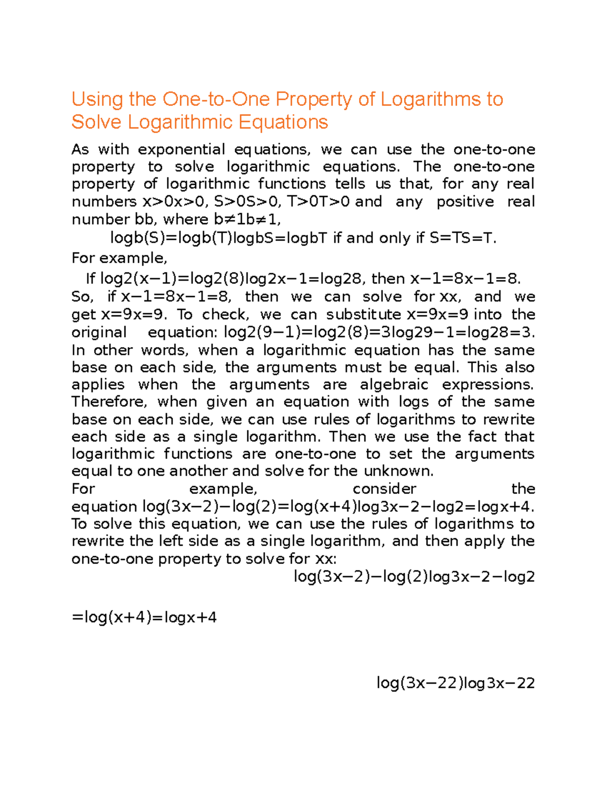 3-2 Reading and Participation Activities Exponential and Logarithmic ...