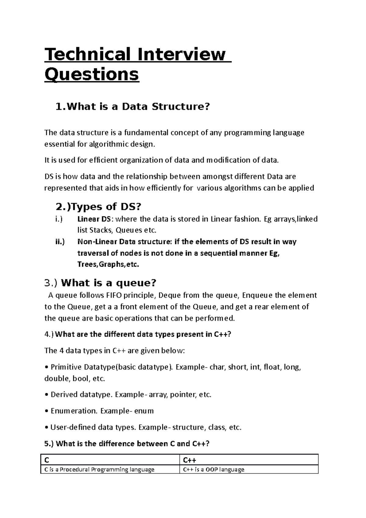Technical Interview Questions Technical Interview Questions 1 Is A 1293