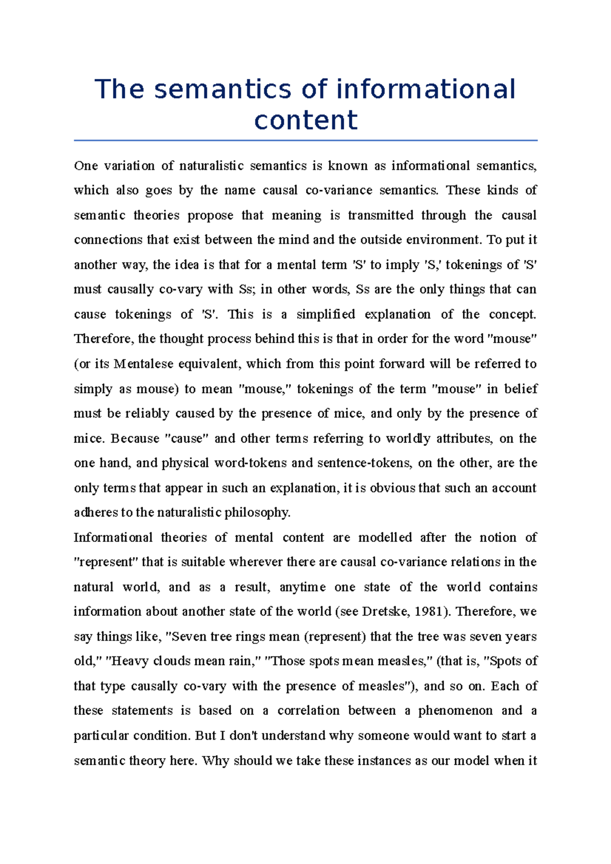 The semantics of informational content - The semantics of informational ...