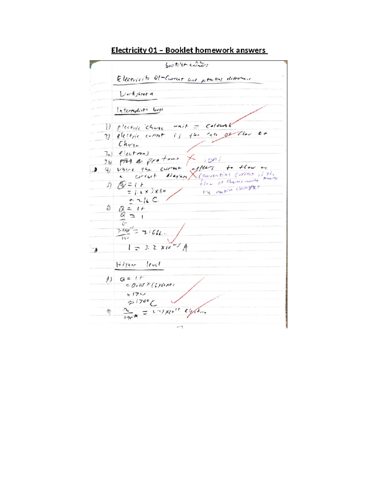 homework answers for further mechanics questions and marking done ...