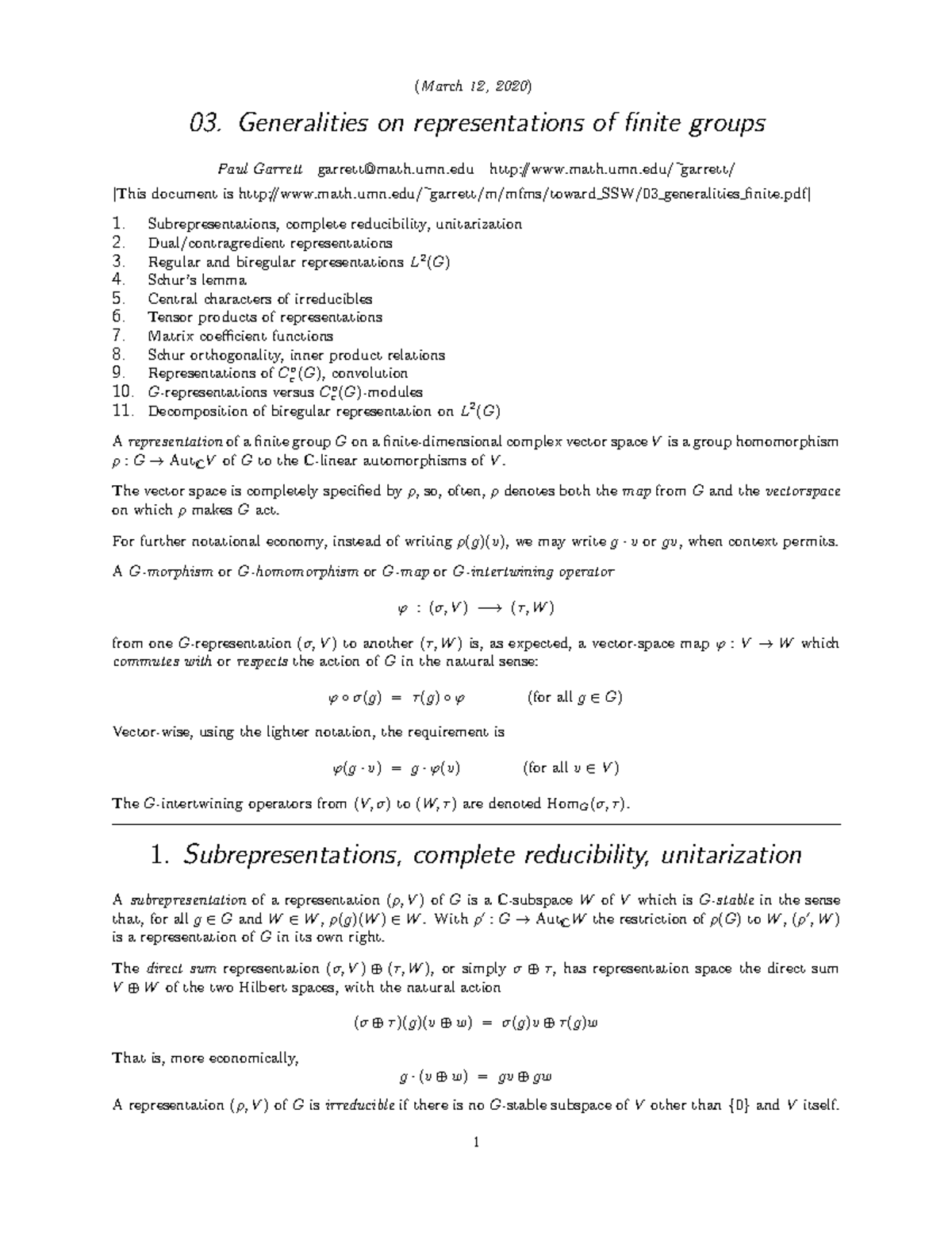 03 generalities finite - (March 12, 2020) 03. Generalities on ...