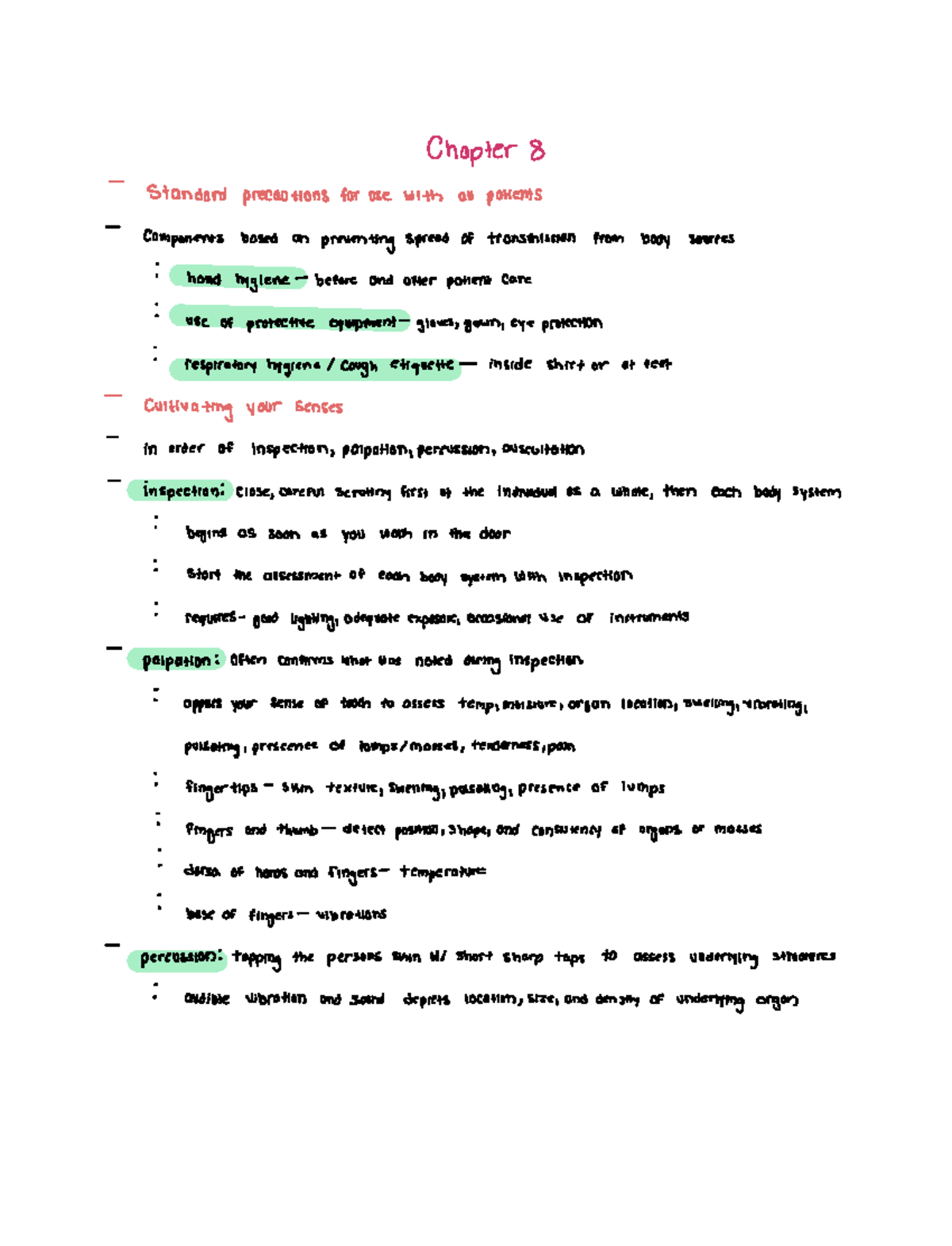 Health Assessment chapter 8: Standard precautions - Chapter 8 Standard ...