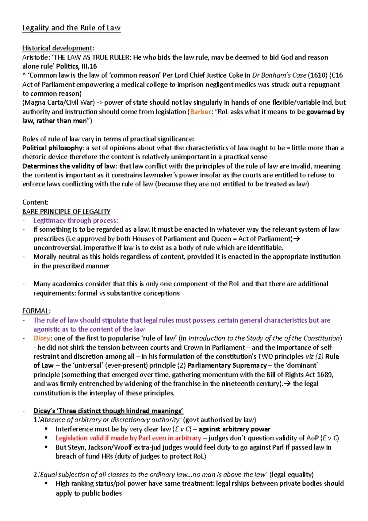 Rule of law and seperation of powers - Legality and the Rule of Law ...