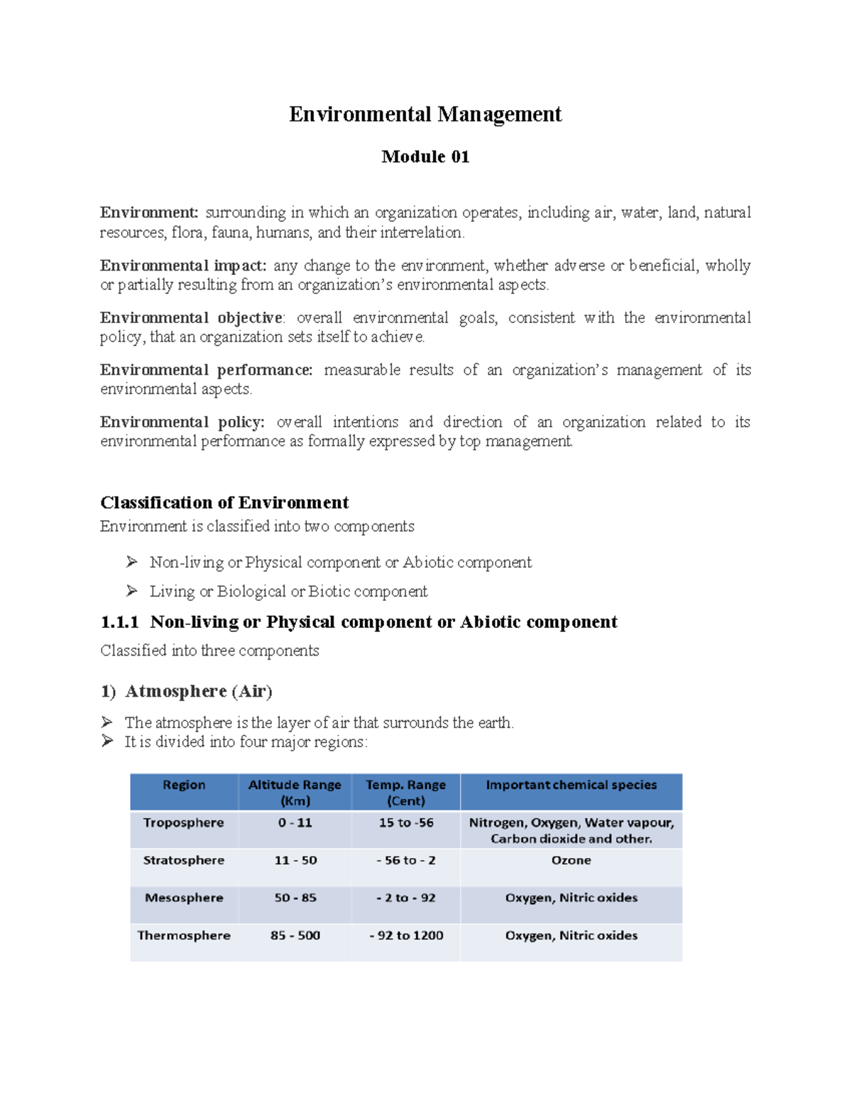 Environmental Management - Environmental Management Module 01 ...