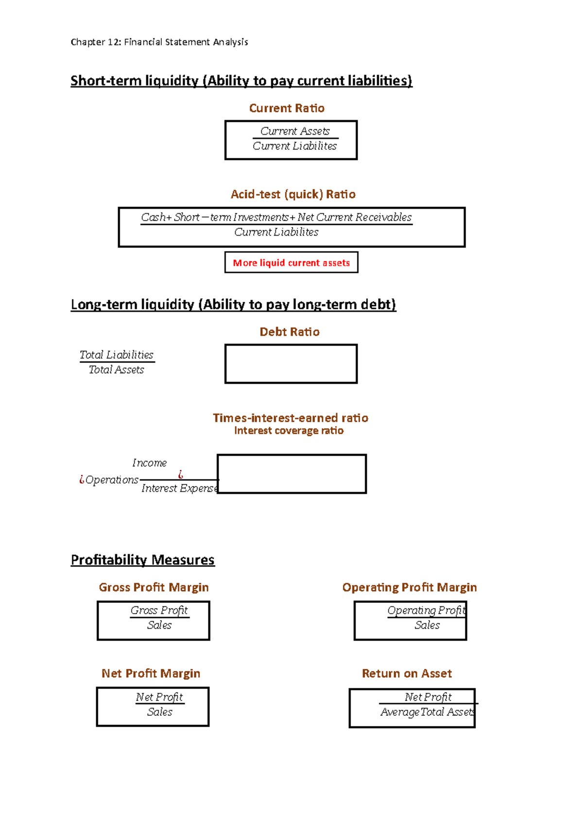 Chapter 12 - Summary Financial Accounting - Chapter 12: Financial ...