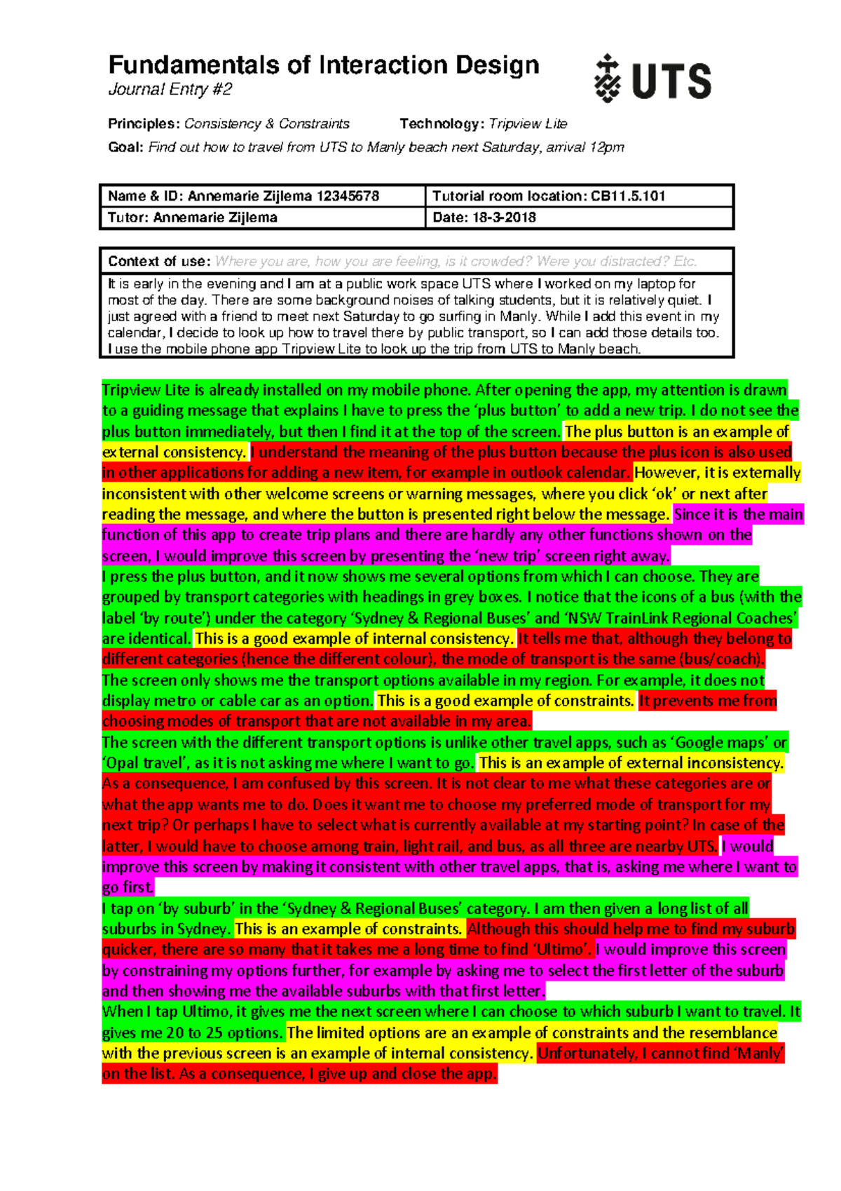 Journal Entry 2 Consistency and Constraints Example - Fundamentals of ...