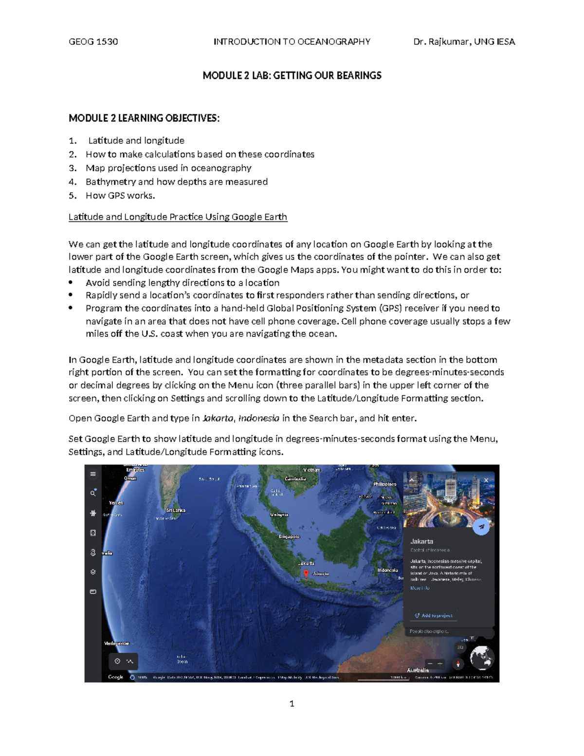 Module 2 Lab Getting Our Bearings - MODULE 2 LAB: GETTING OUR BEARINGS MODULE 2 LEARNING ...