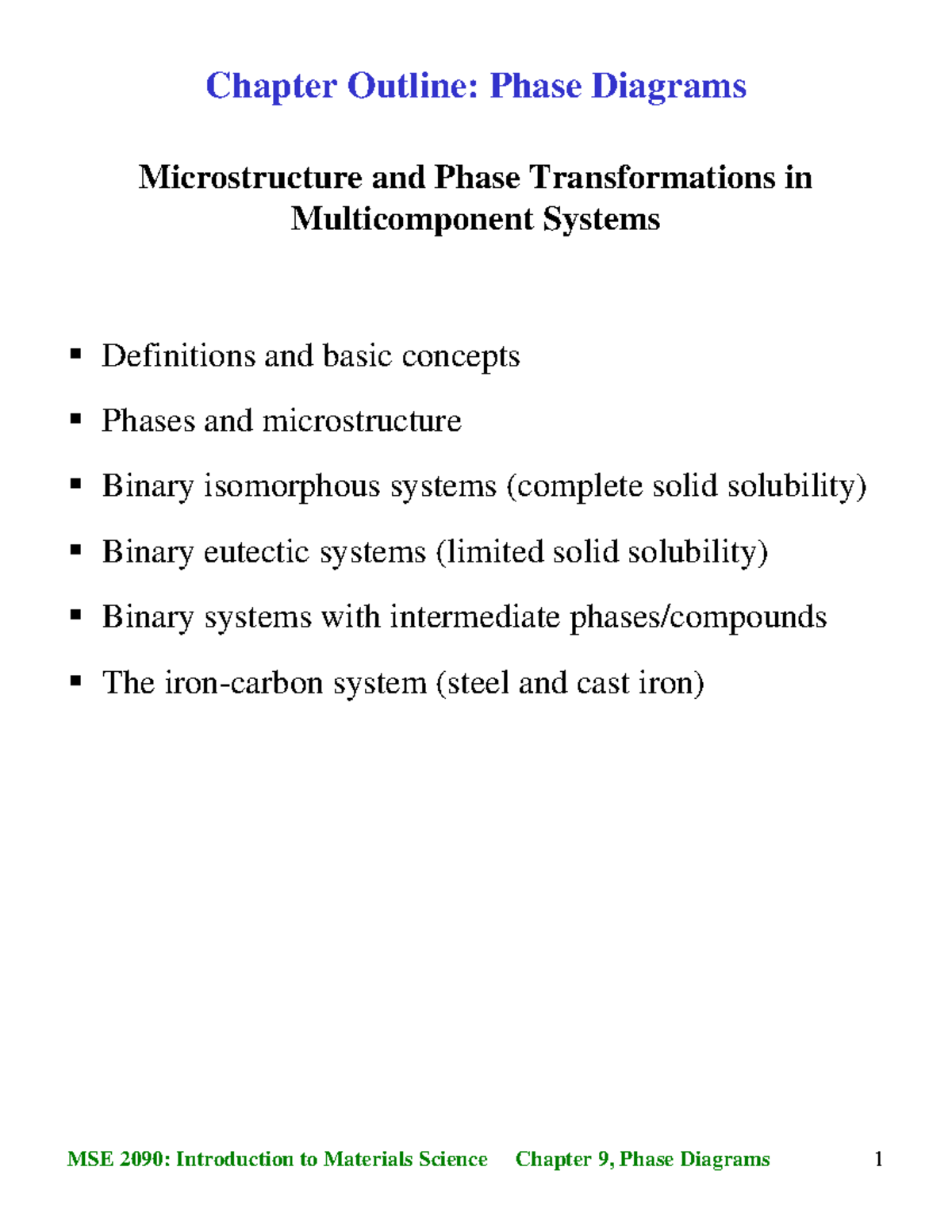 Chapter 9 - This course will provide an overview of the process and ...