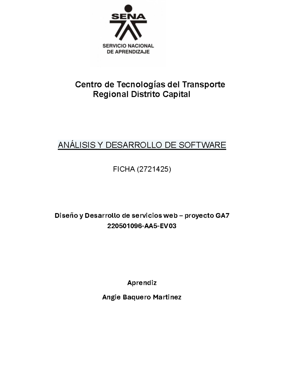 Diseño Y Desarrollo De Servicios Web Proyecto Ga7 220501096 Aa5 Ev03