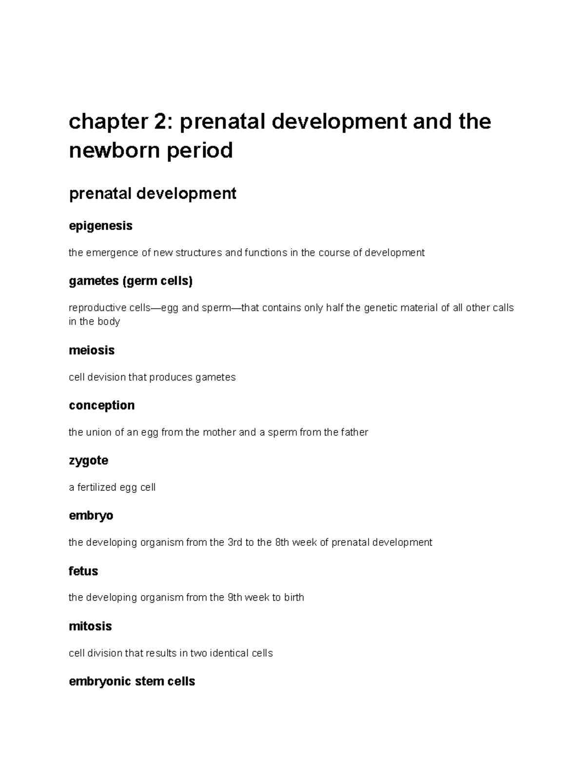 Chapter 2 prenatal development and the newborn period - chapter 2 ...