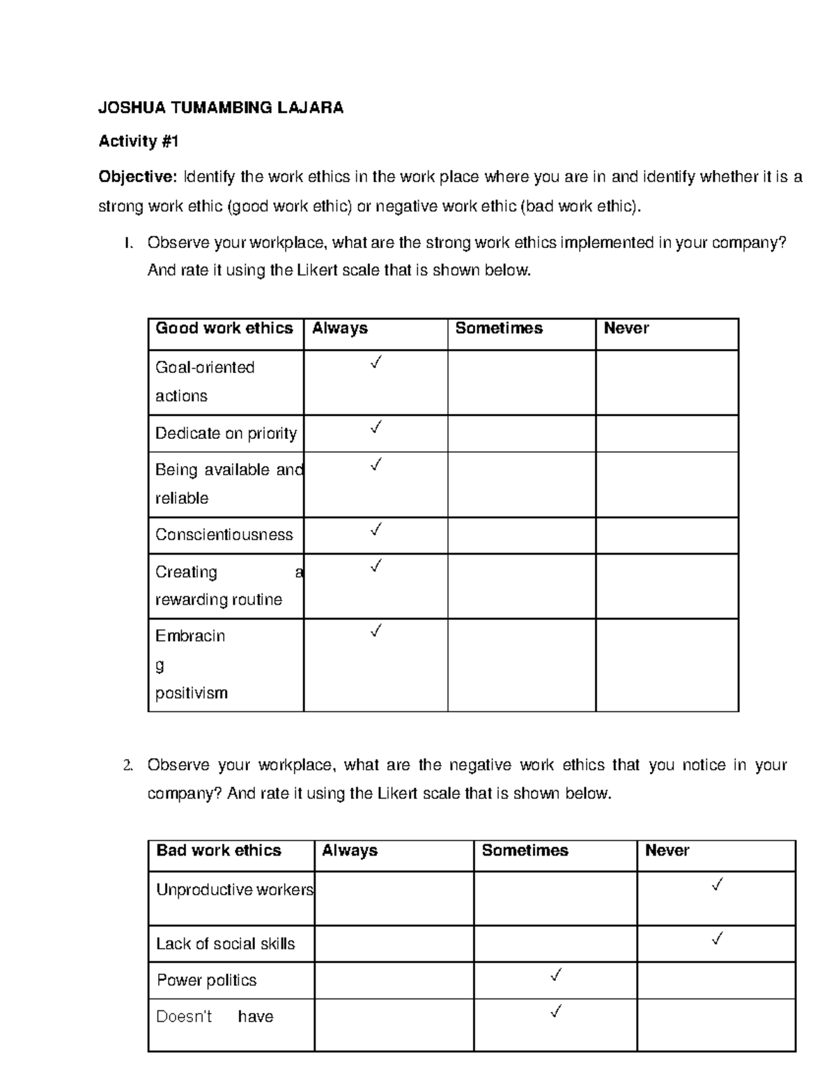 Learning-Activity-1-Reflection - JOSHUA TUMAMBING LAJARA Activity ...