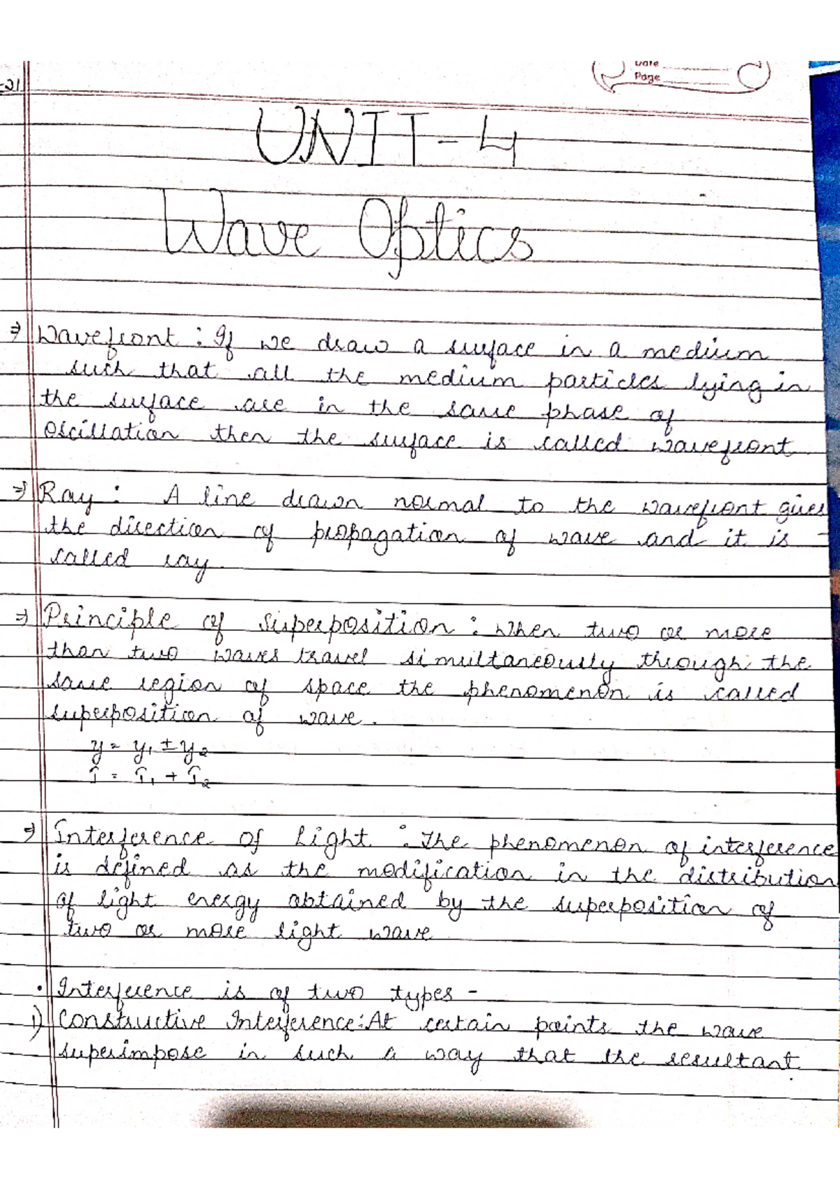 Wave optics - Question paper - Engineering Physics - Studocu