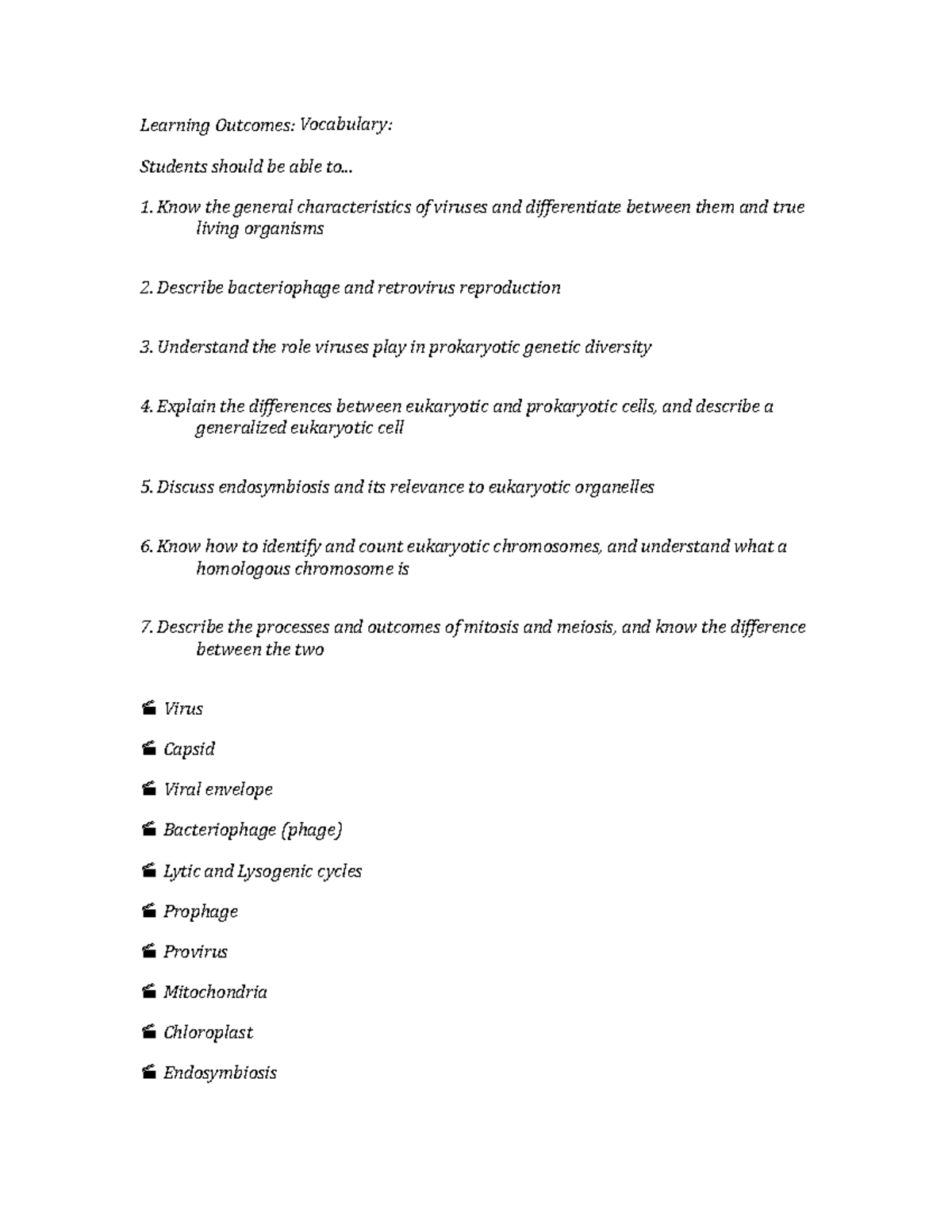 Learning Outcomes Week 2 #1 - Learning Outcomes: Vocabulary: Students ...