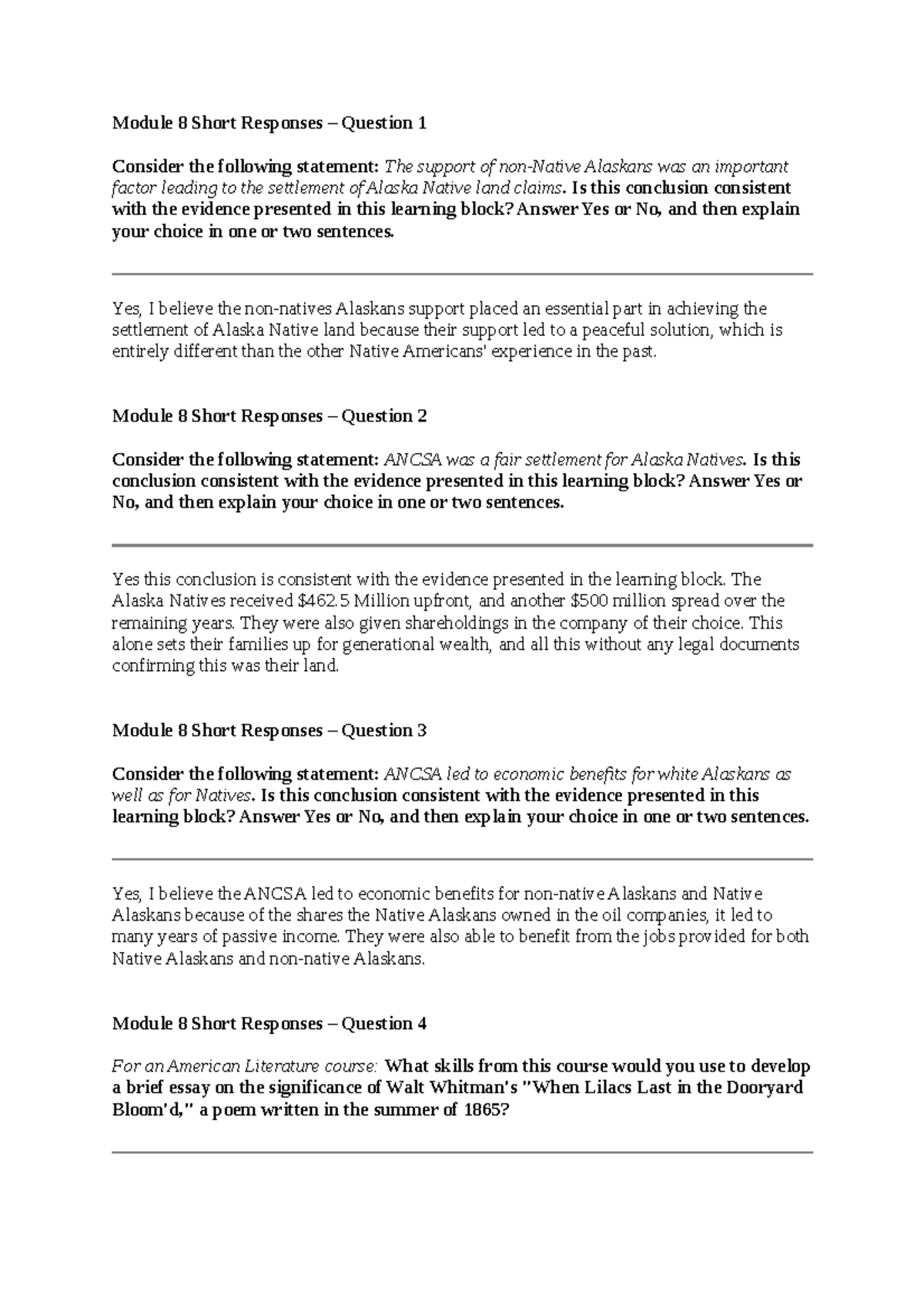 Module 8 Short Responses - Module 8 Short Responses – Question 1 ...