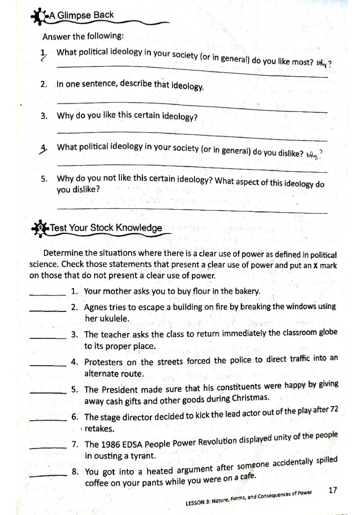 Image to PDF 20240808 08 - A Glimpse Back Answer the following: 1. What ...