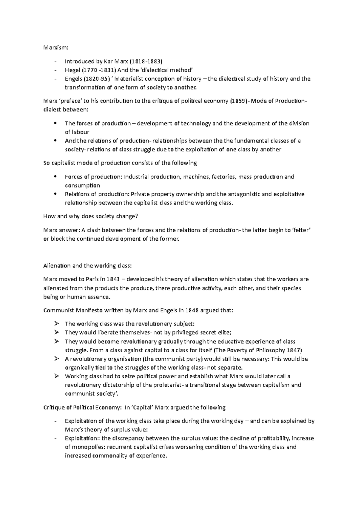 Ideology Marxism - Lecture notes 6 - Marxism: - Introduced by Kar Marx ...