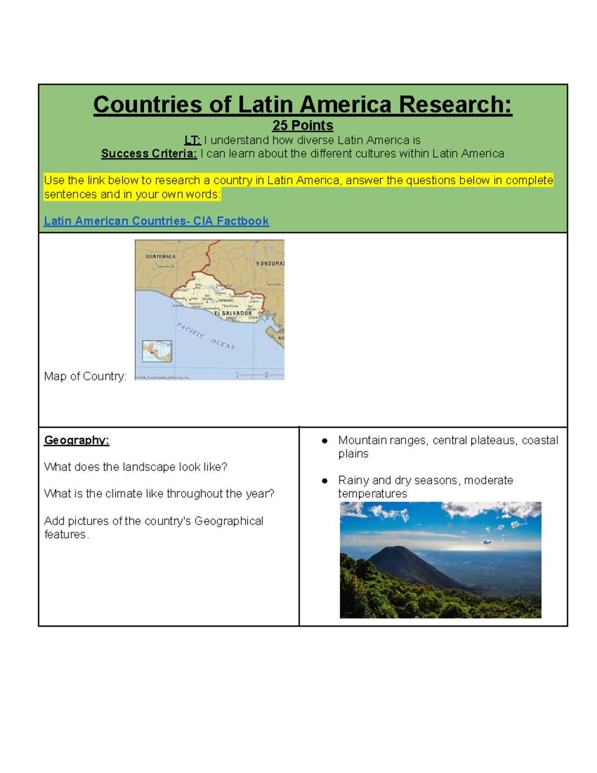 - Countries of Latin America Research - Mountain ranges, central ...
